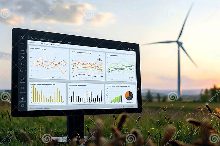 A Sophisticated Wind Turbine Data Analytics Dashboard Displaying ...