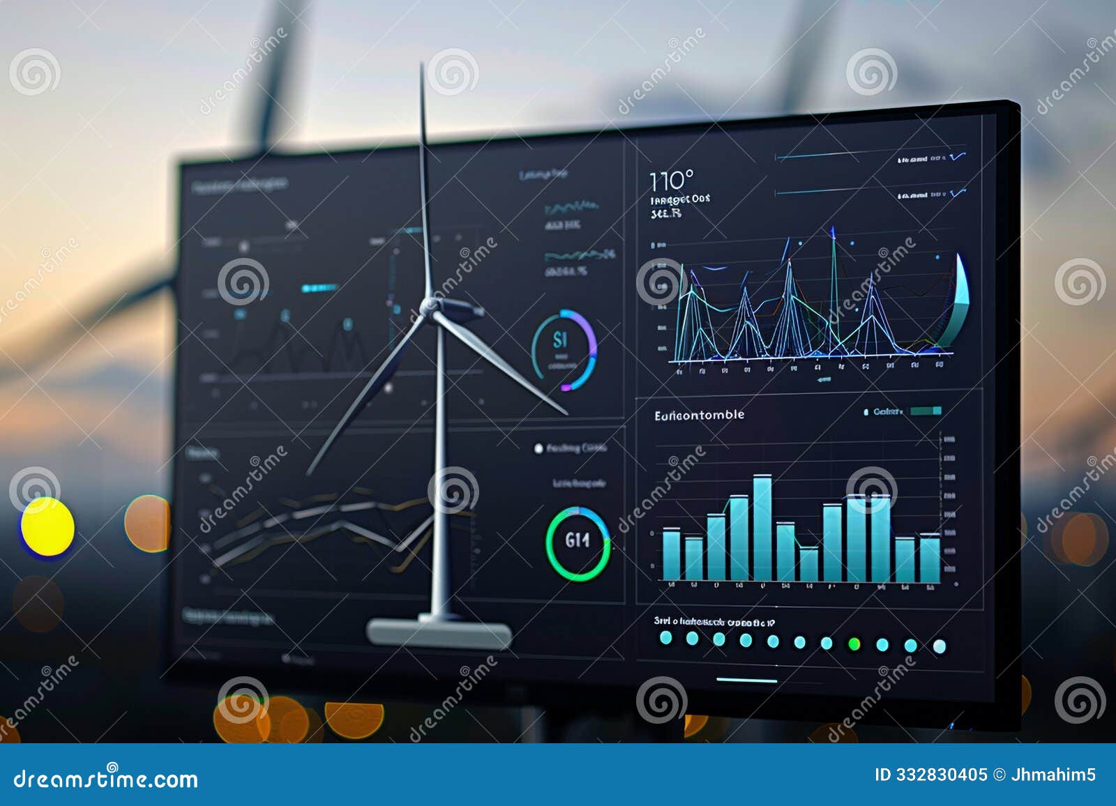 A Sophisticated Wind Turbine Data Analytics Dashboard Displaying ...