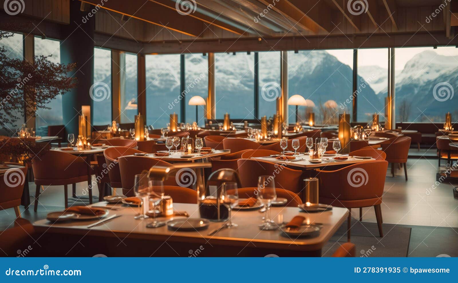 Sophistication Meets Taste, Tables At A Modern Upscale Restaurant, A ...