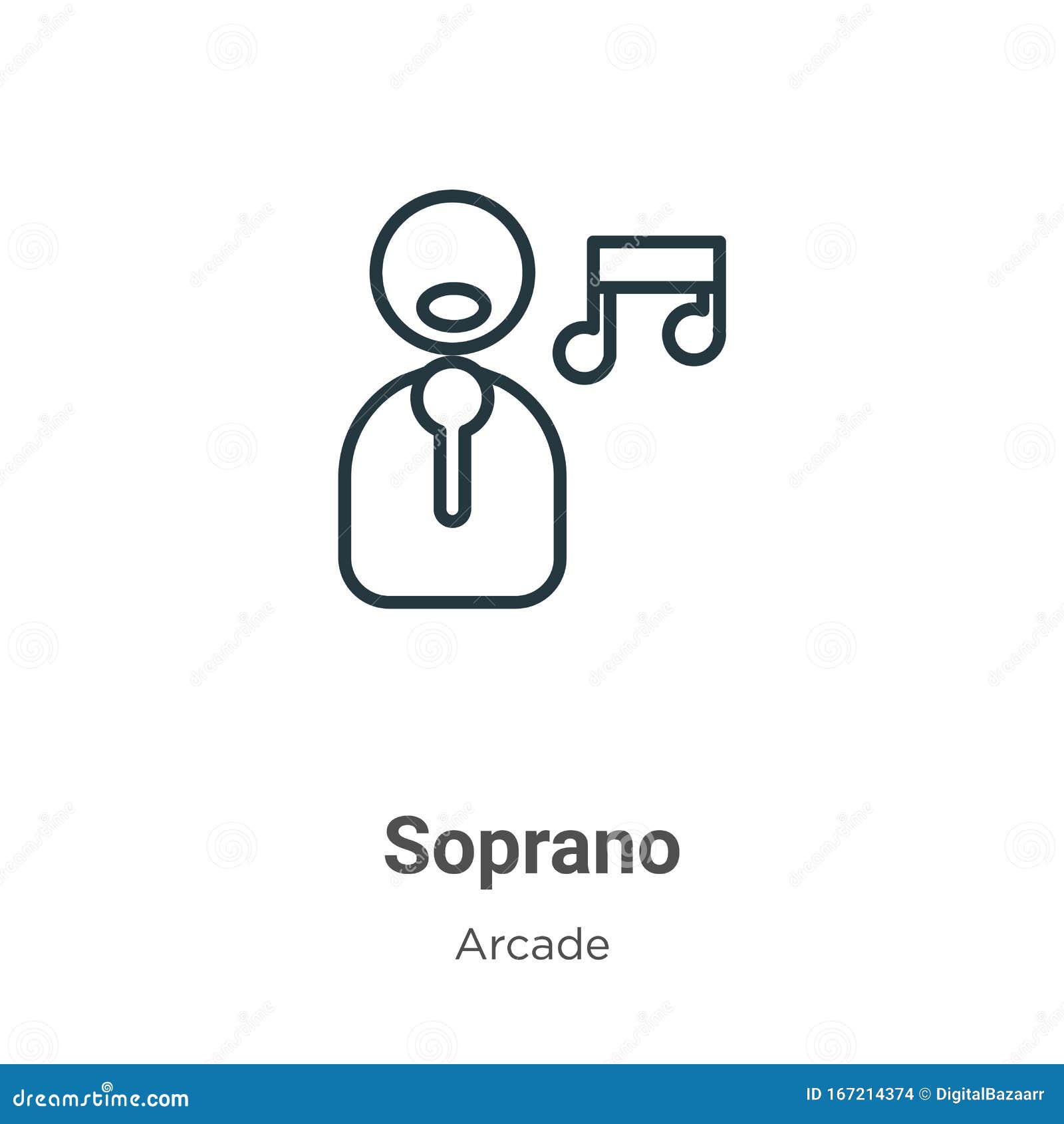 Soprano Outline Vector Icon. Thin Line Black Soprano Icon, Flat Vector ...