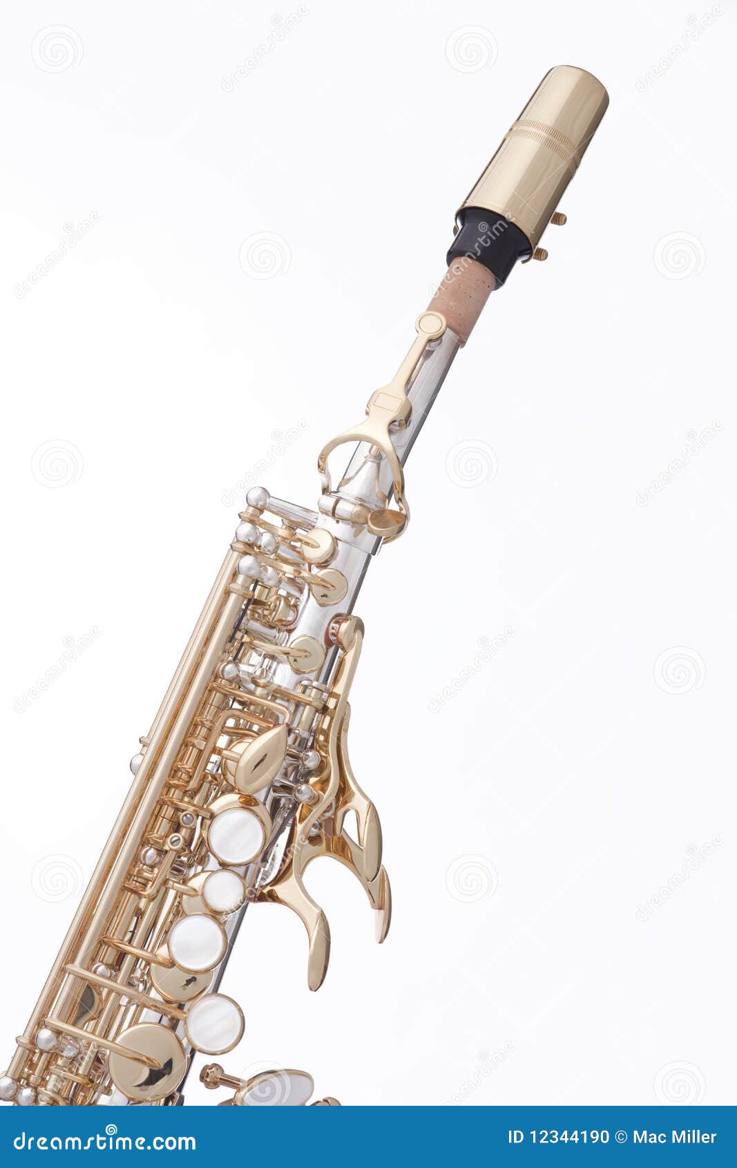 Soprano Saxophone Isolated on White Stock Photo - Image of format ...