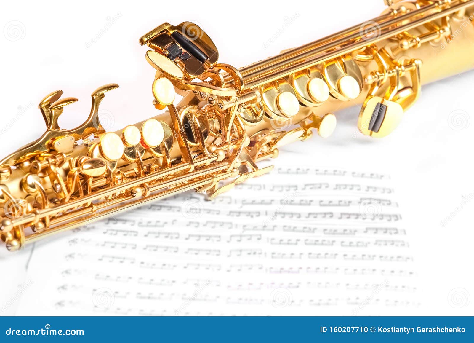 Soprano Saxophone on White Background Stock Photo - Image of classic ...