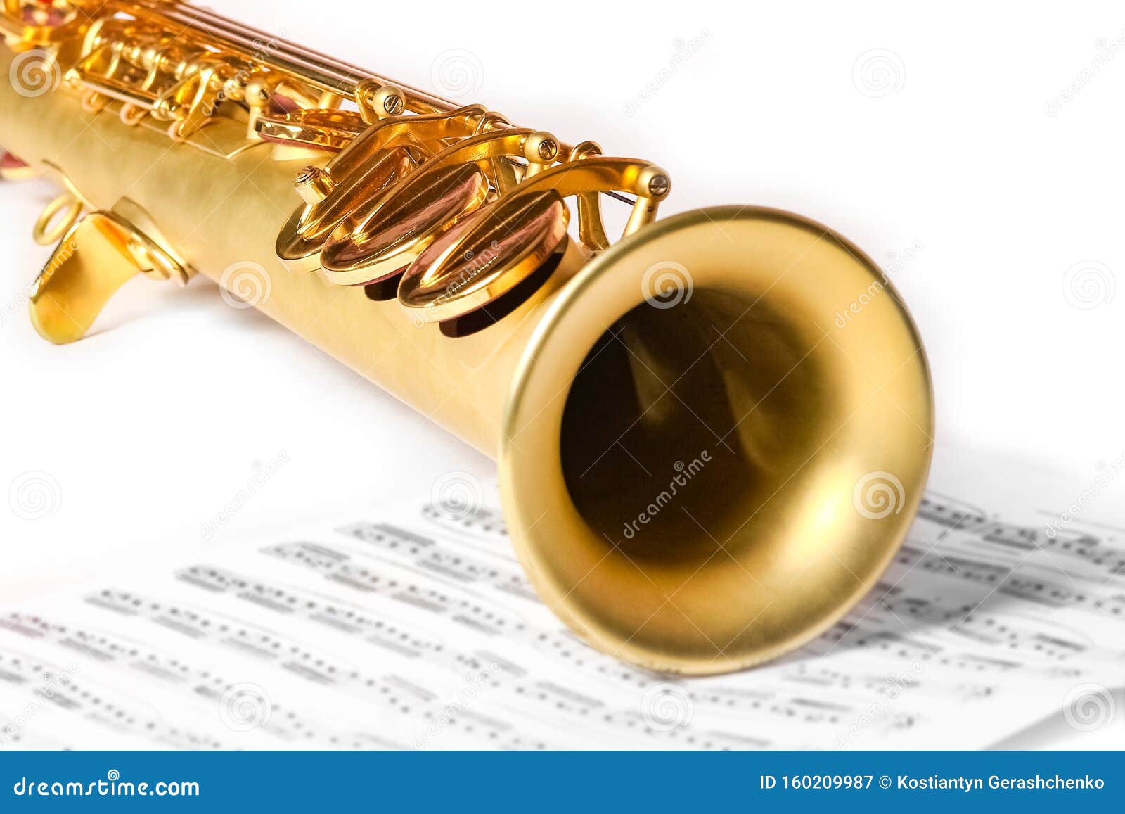 Soprano Saxophone on White Background Stock Image - Image of classical ...