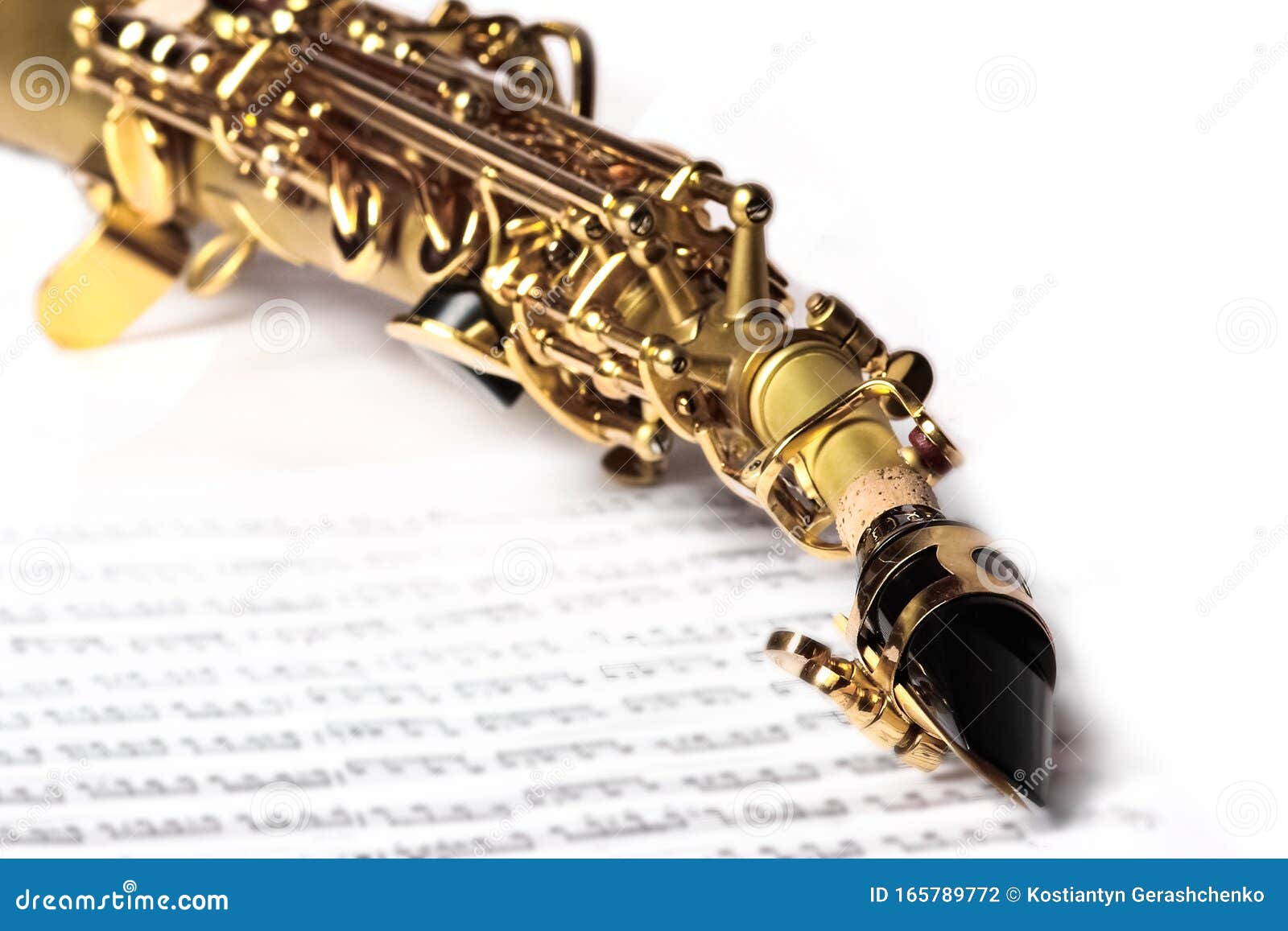 Soprano Saxophone White Background Stock Photo - Image of classical ...