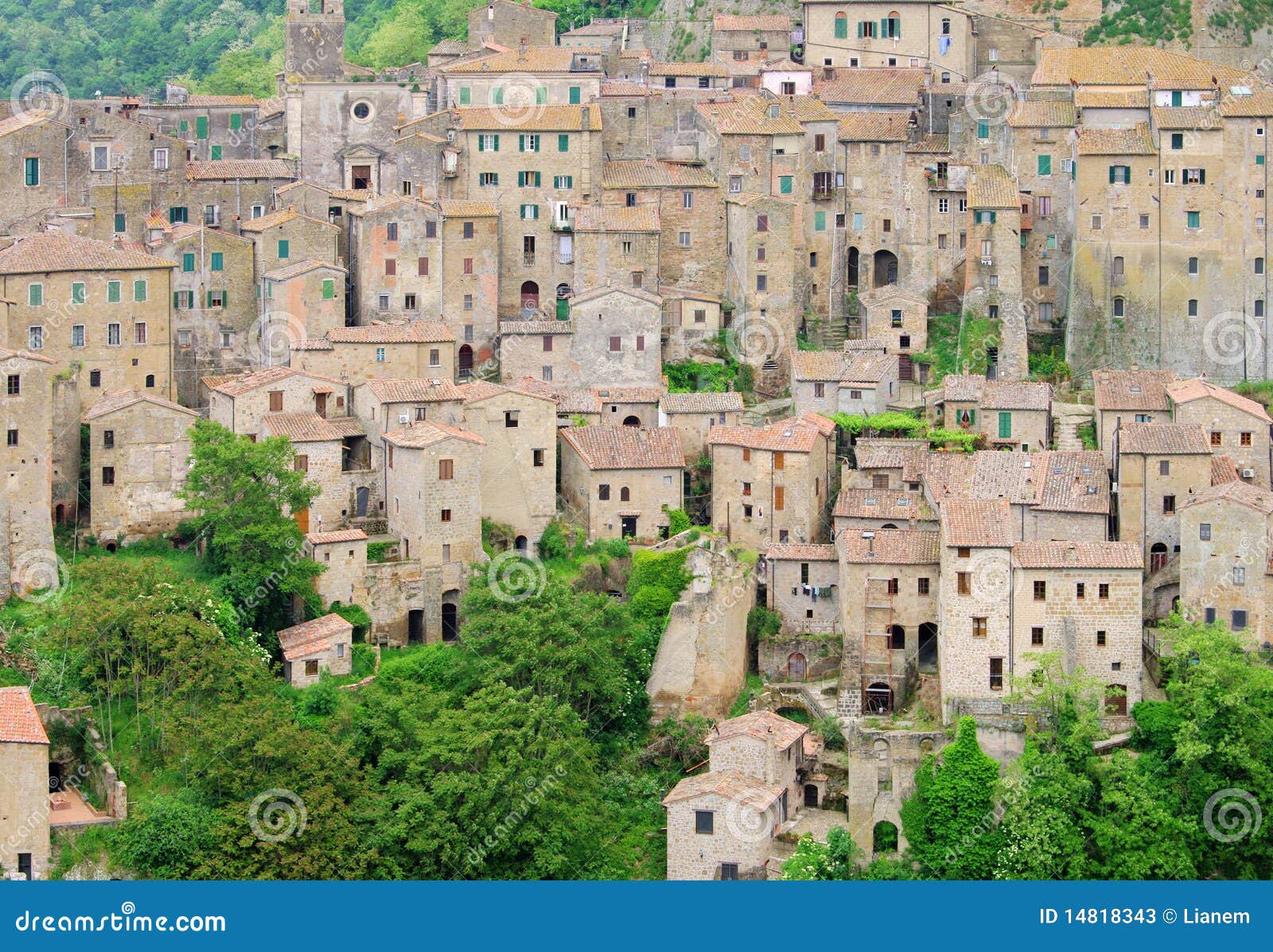 Sorano stock image. Image of europe, italy, tile, mediterranean - 14818343