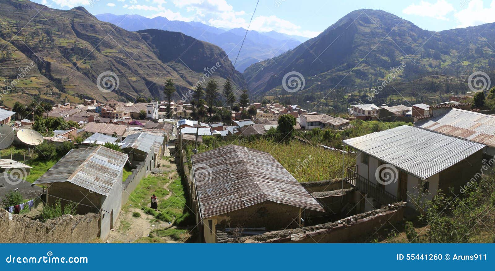 Sorata, Bolivia stock photo. Image of shrubs, buildings - 55441260