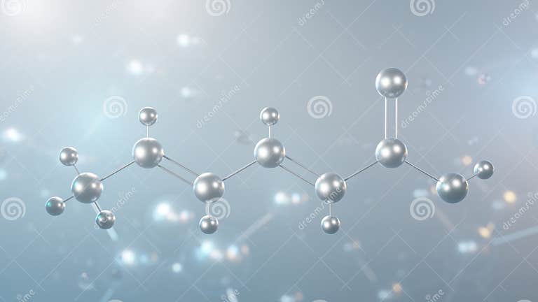 Sorbic Acid Molecular Structure, 3d Model Molecule, Food Preservative ...
