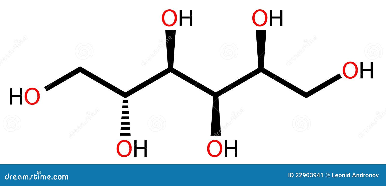 Sorbitol, Glucitol, Chemical Formula And Skeletal Structure Cartoon ...