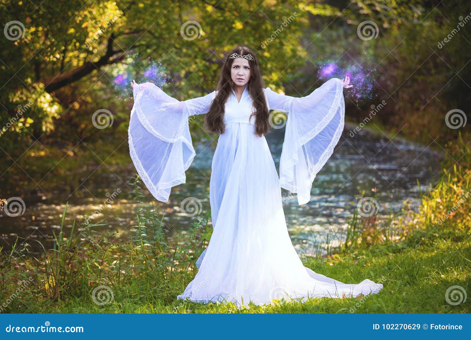 Sorcerer practicing magic stock image. Image of dress - 102270629