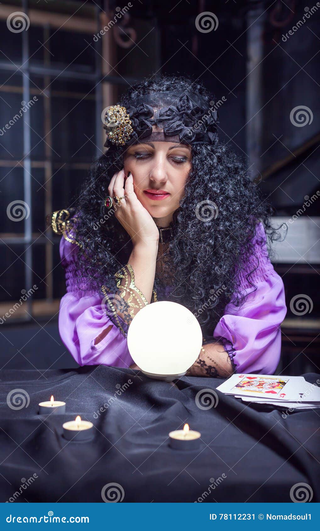 Sorceress while Practising Witchcraft Stock Image - Image of magical ...