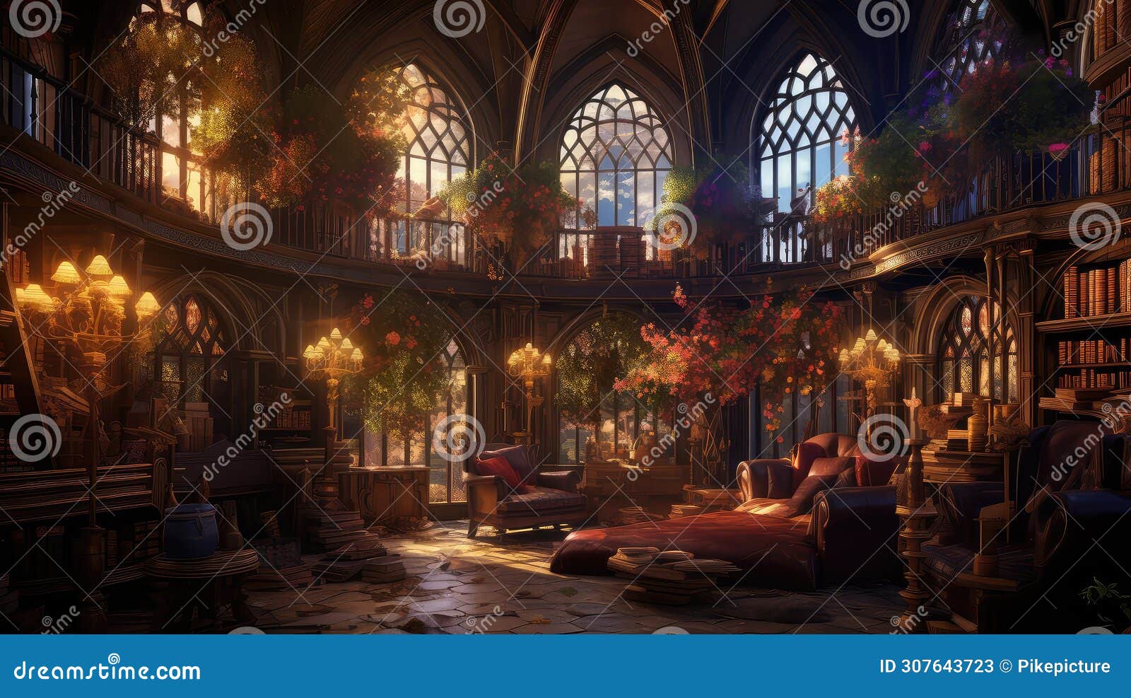 Sorcery magical library stock illustration. Illustration of intrigue ...
