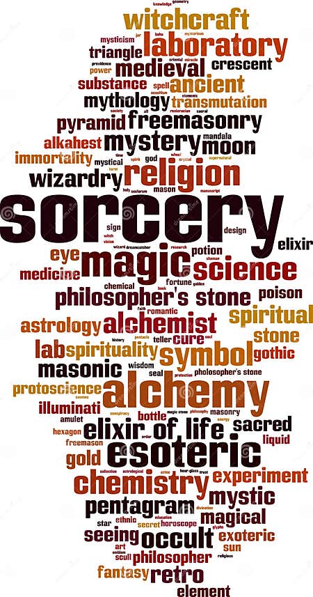 Sorcery word cloud stock illustration. Illustration of life - 291528856