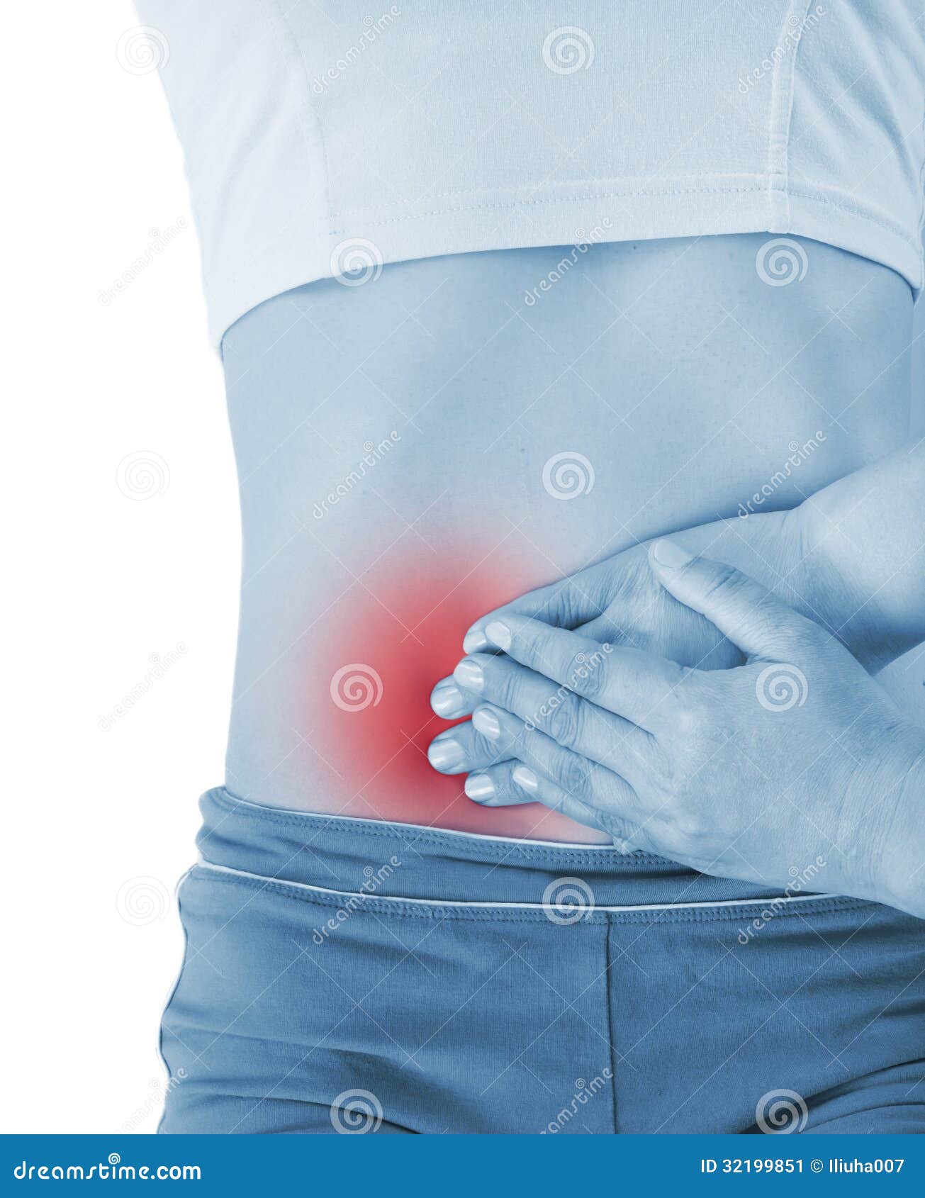 Sore Appendicitis, Shown Red, Keep Handed Stock Image - Image of modern ...