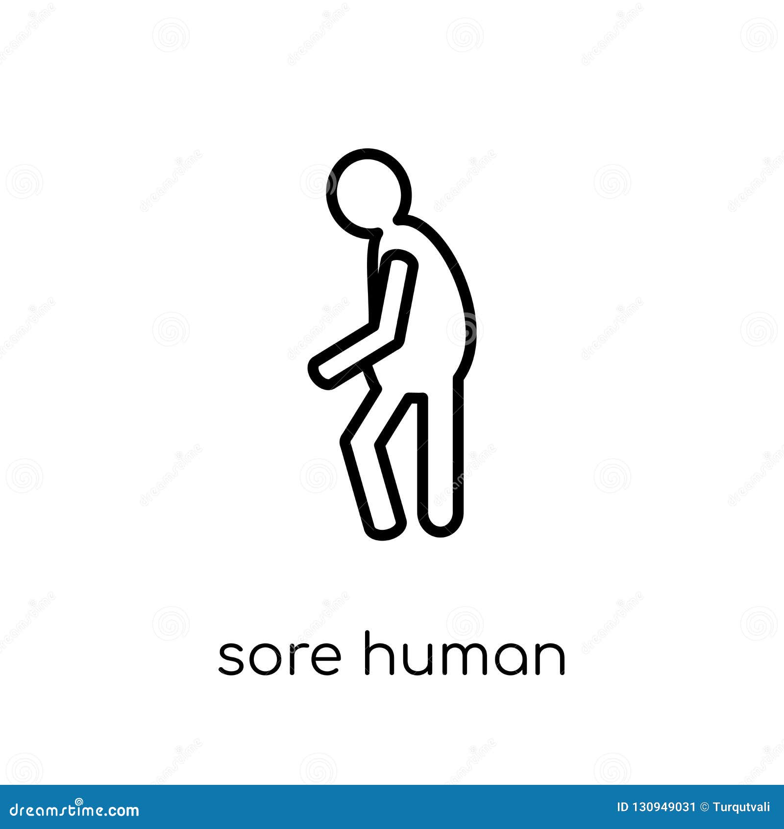 Sore Human Icon. Trendy Modern Flat Linear Vector Sore Human Icon on ...