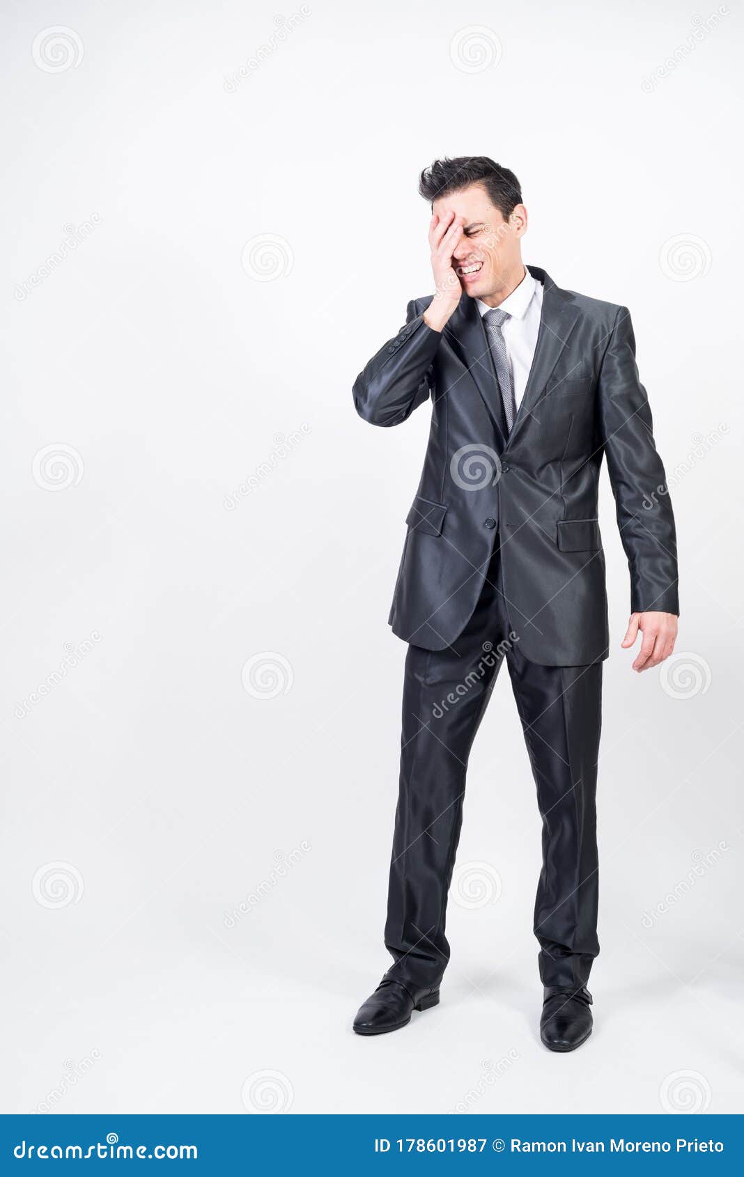 Sore man in suit stock image. Image of wear, sick, pain - 178601987