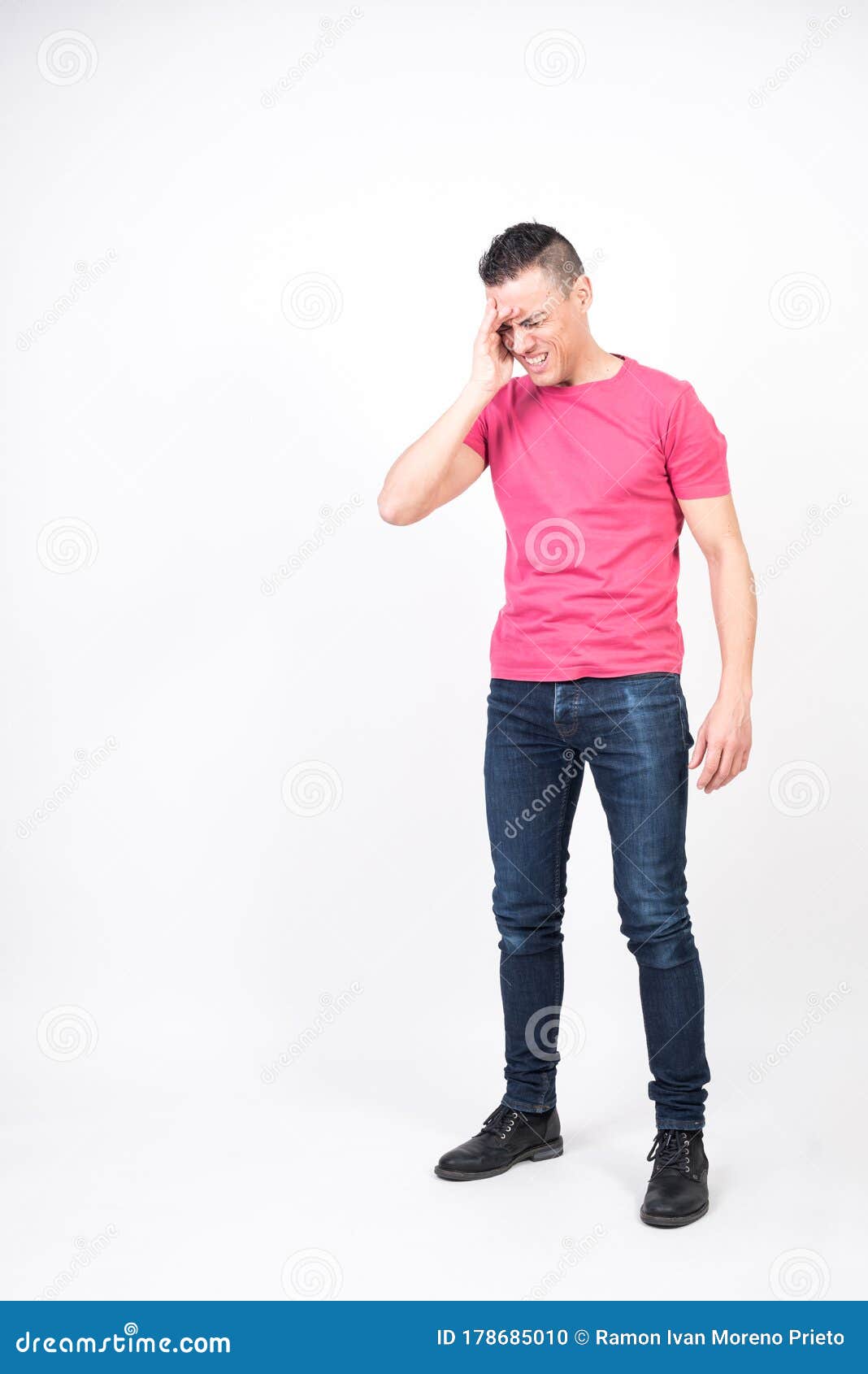 Sore man stock photo. Image of headache, casual, sore - 178685010