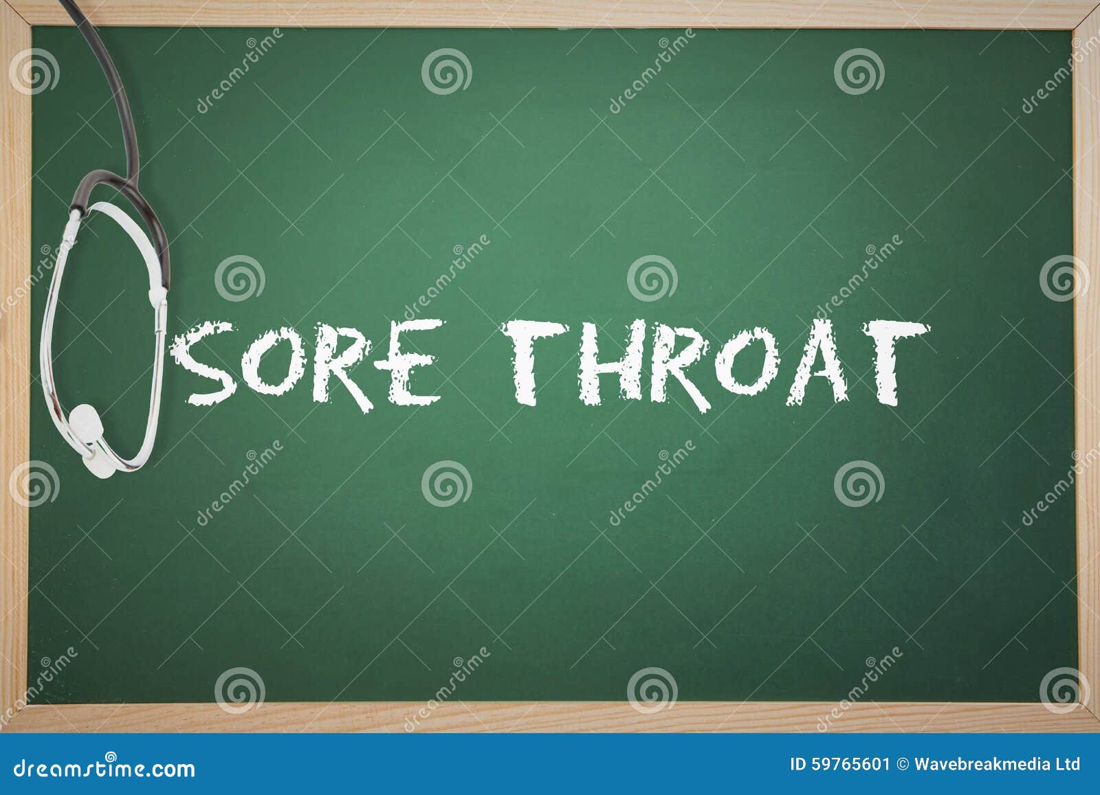 A Sore Throat Against Chalkboard Stock Illustration - Illustration of ...