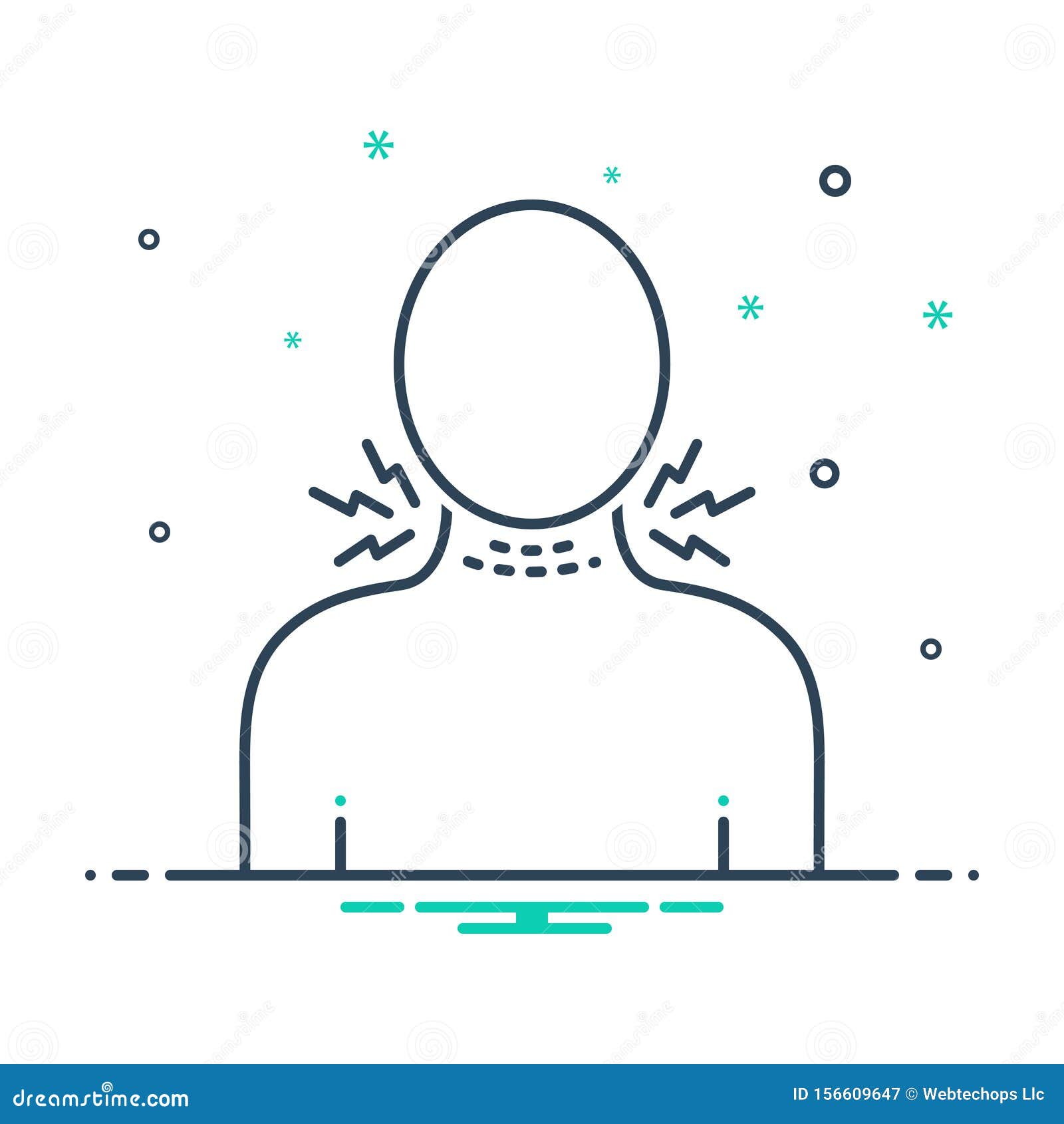 Black Sore Throat Icon Isolated On White Background. Pain In Throat ...