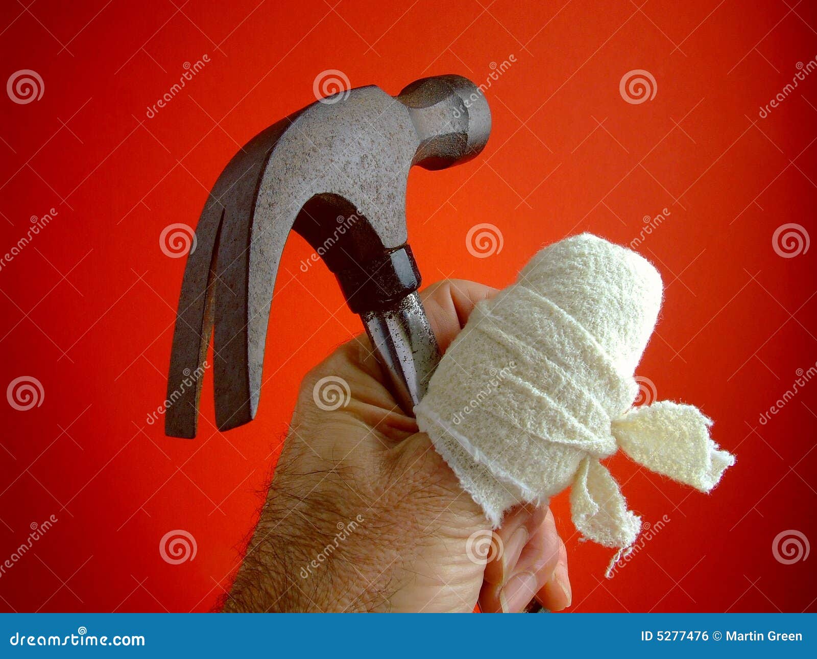 Sore Thumb with Hammer stock photo. Image of fixing, beginner - 5277476