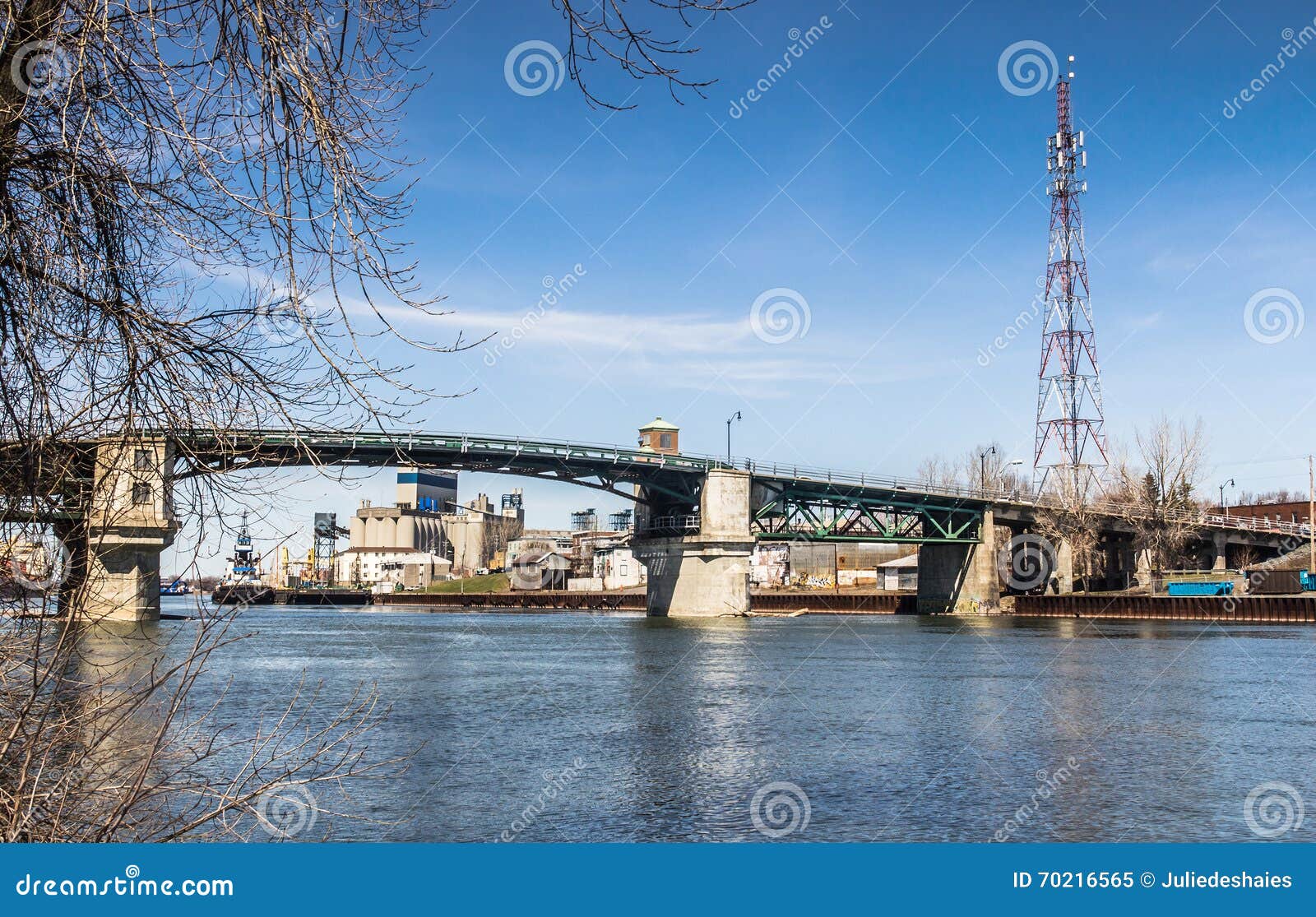 Sorel-Tracy Old Bridge Landscape Stock Image - Image of springtime ...