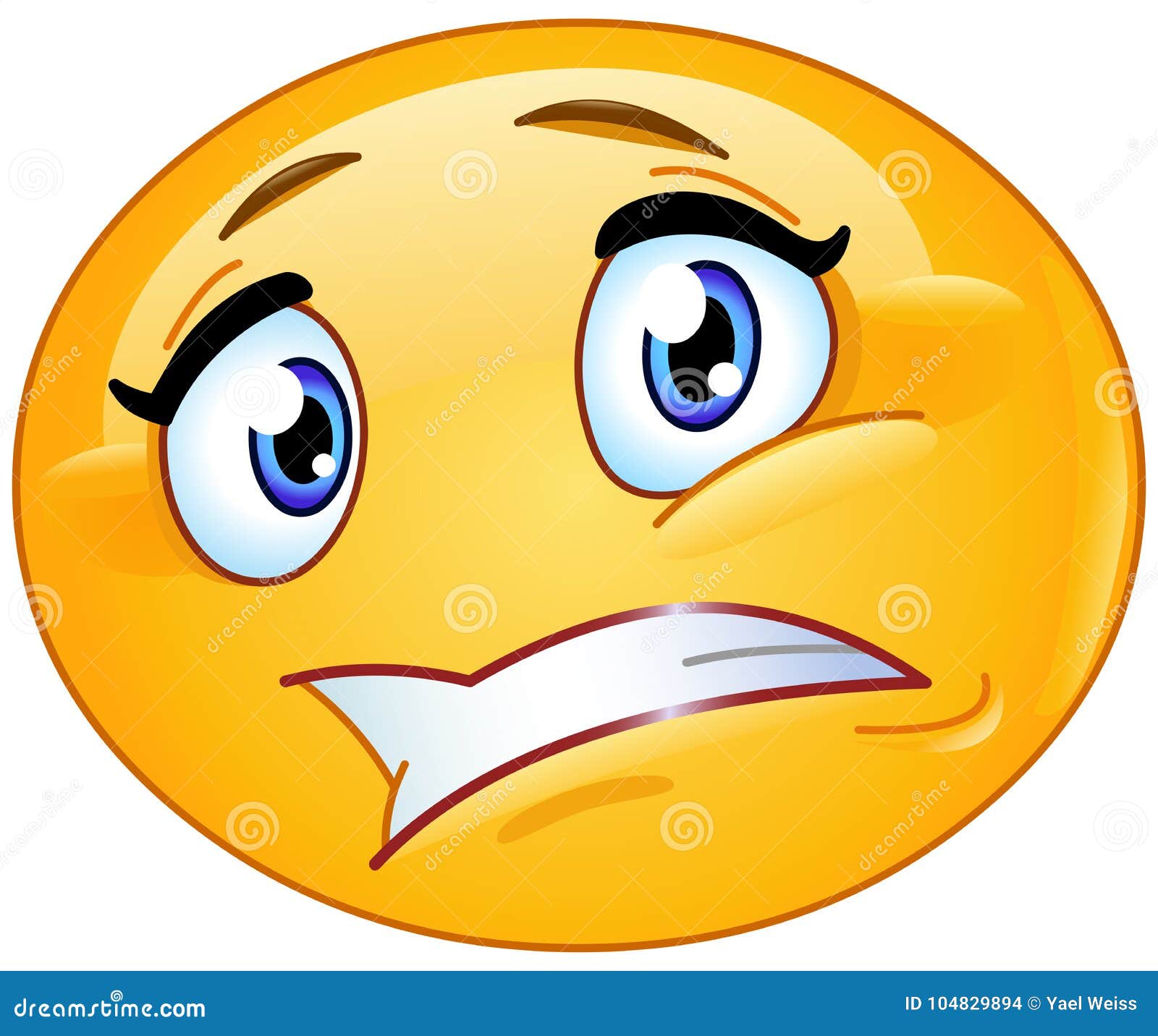 Sorgenfrau Emoticon vektor abbildung. Illustration von besorgt - 104829894