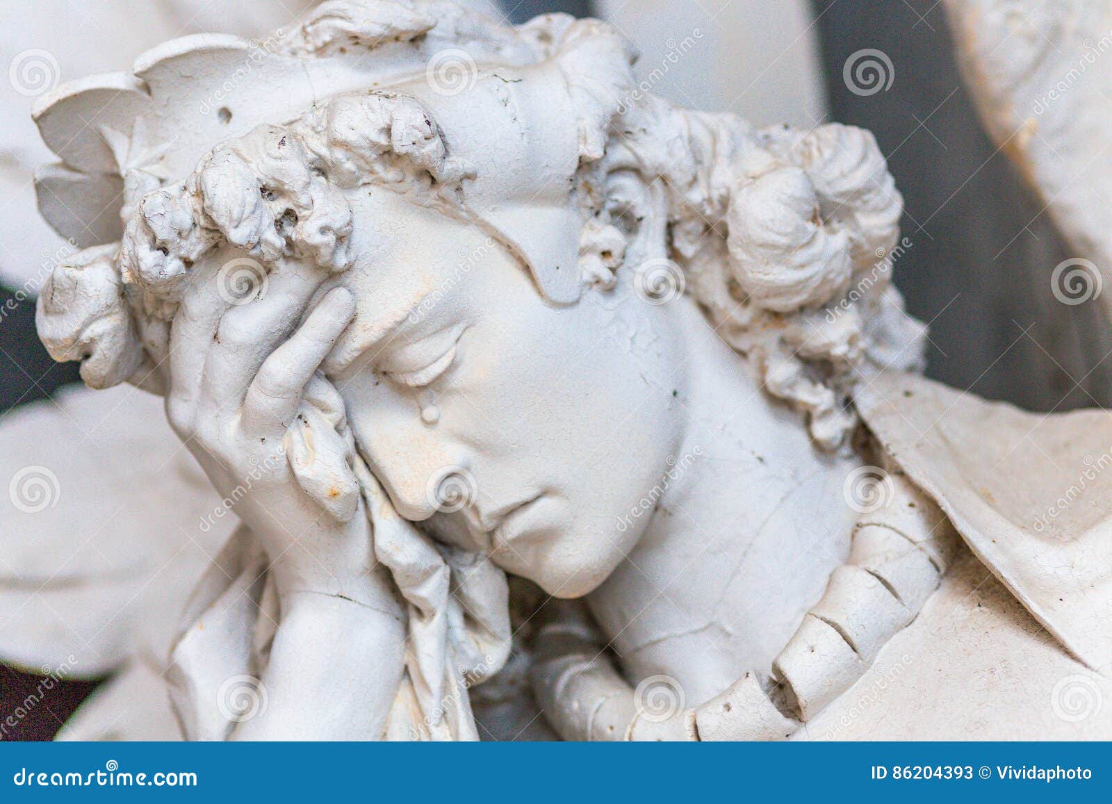 Angel in tears stock image. Image of tomb, vintage, statue - 86204393