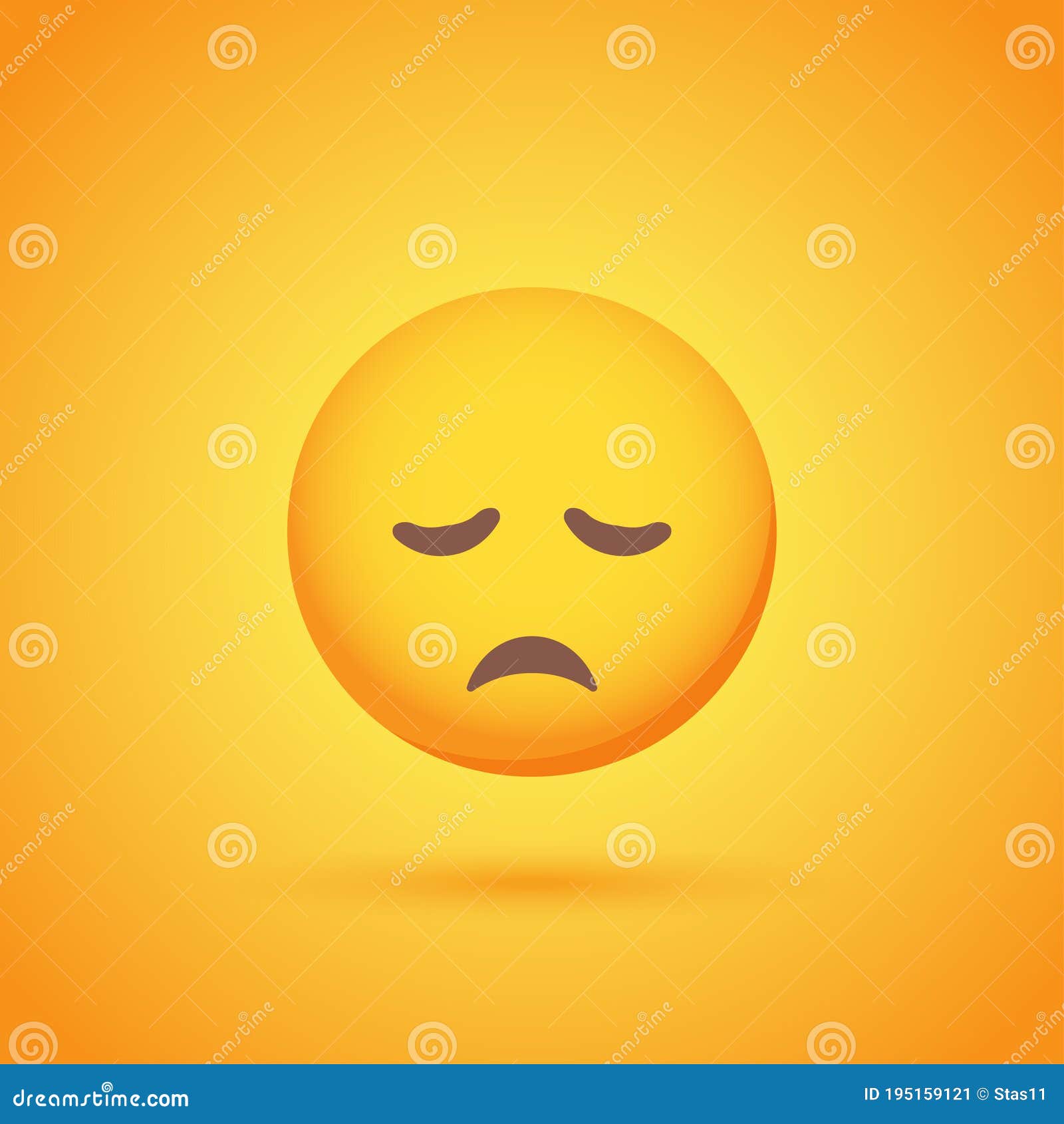 Sorrow Emoticon Smile Icon with Shadow for Social Network Design Stock ...