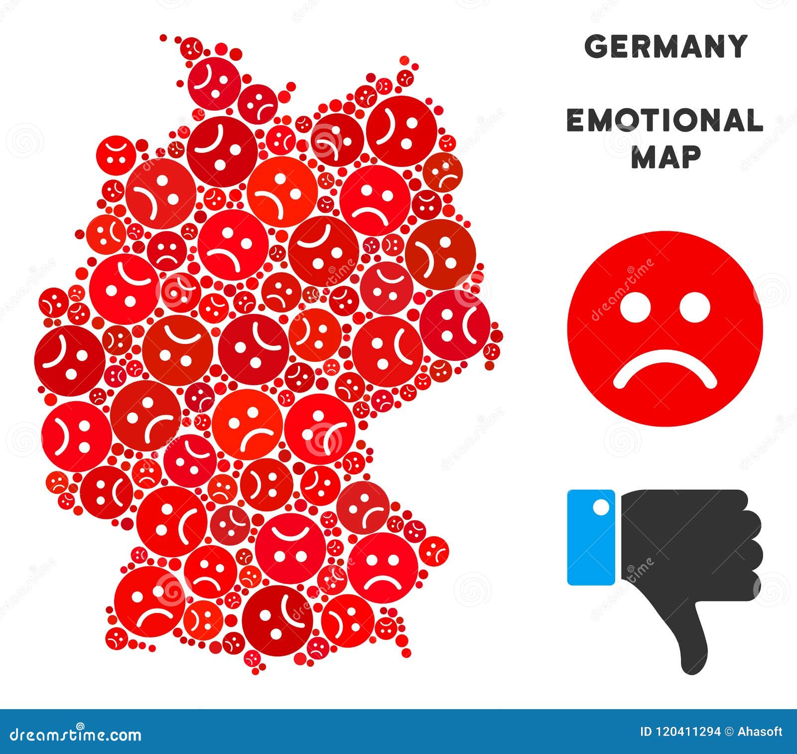 Vector Emotion Germany Map Collage of Sad Smileys Stock Vector ...