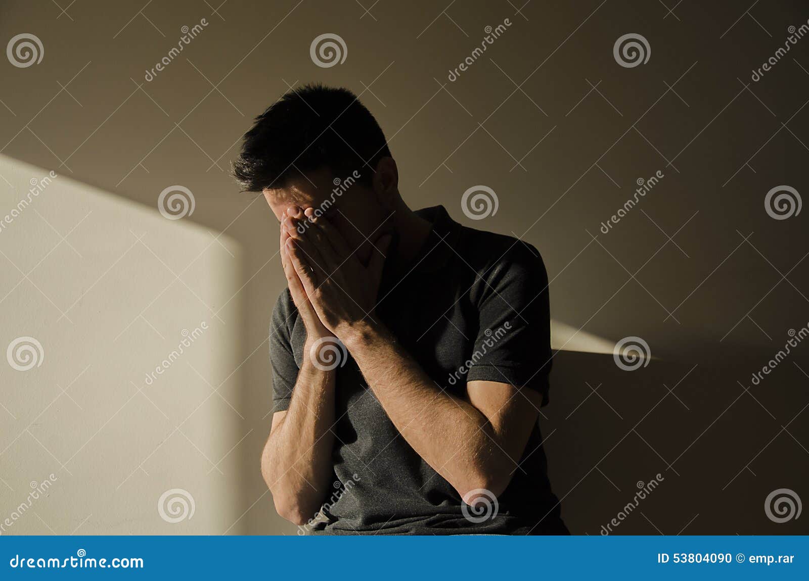 Sorrow man stock photo. Image of thinking, hiding, sorry - 53804090