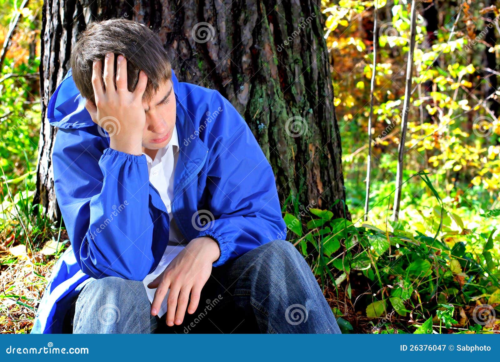 Sorrowful young man stock image. Image of face, alone - 26376047