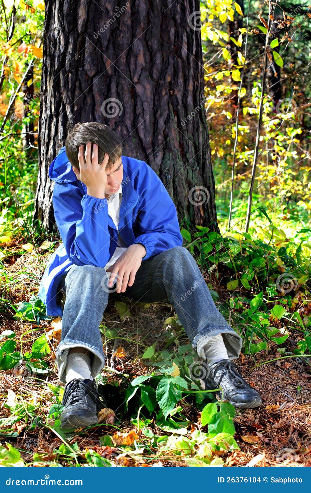 Sorrowful young man stock photo. Image of human, brown - 26376104