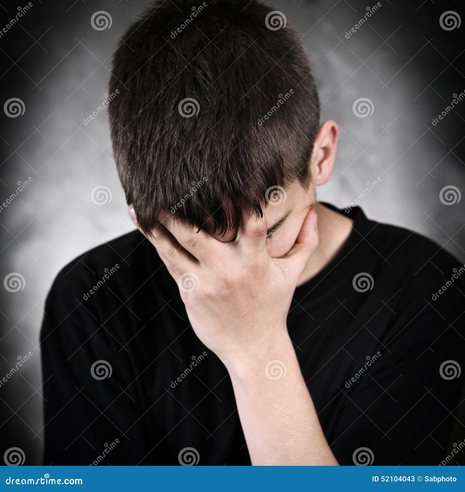 Sorrowful Young Man stock image. Image of grief, brunette - 52104043