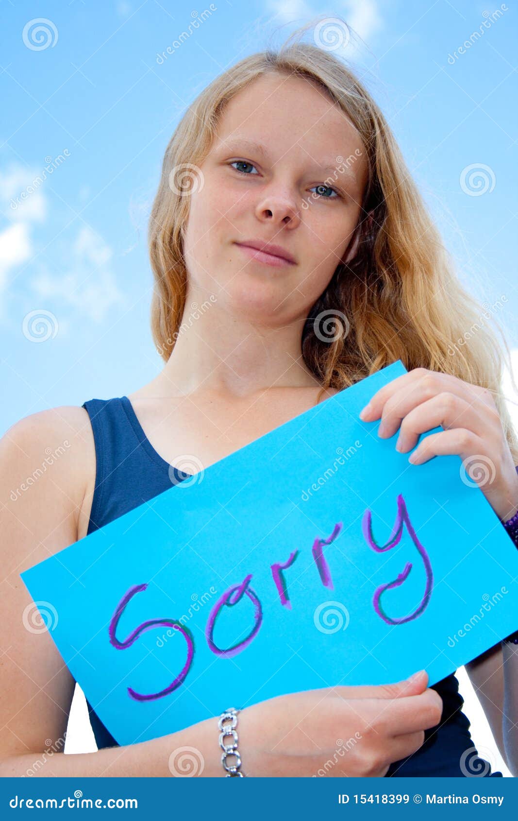 Sorry stock image. Image of shield, smile, person, friendly - 15418399