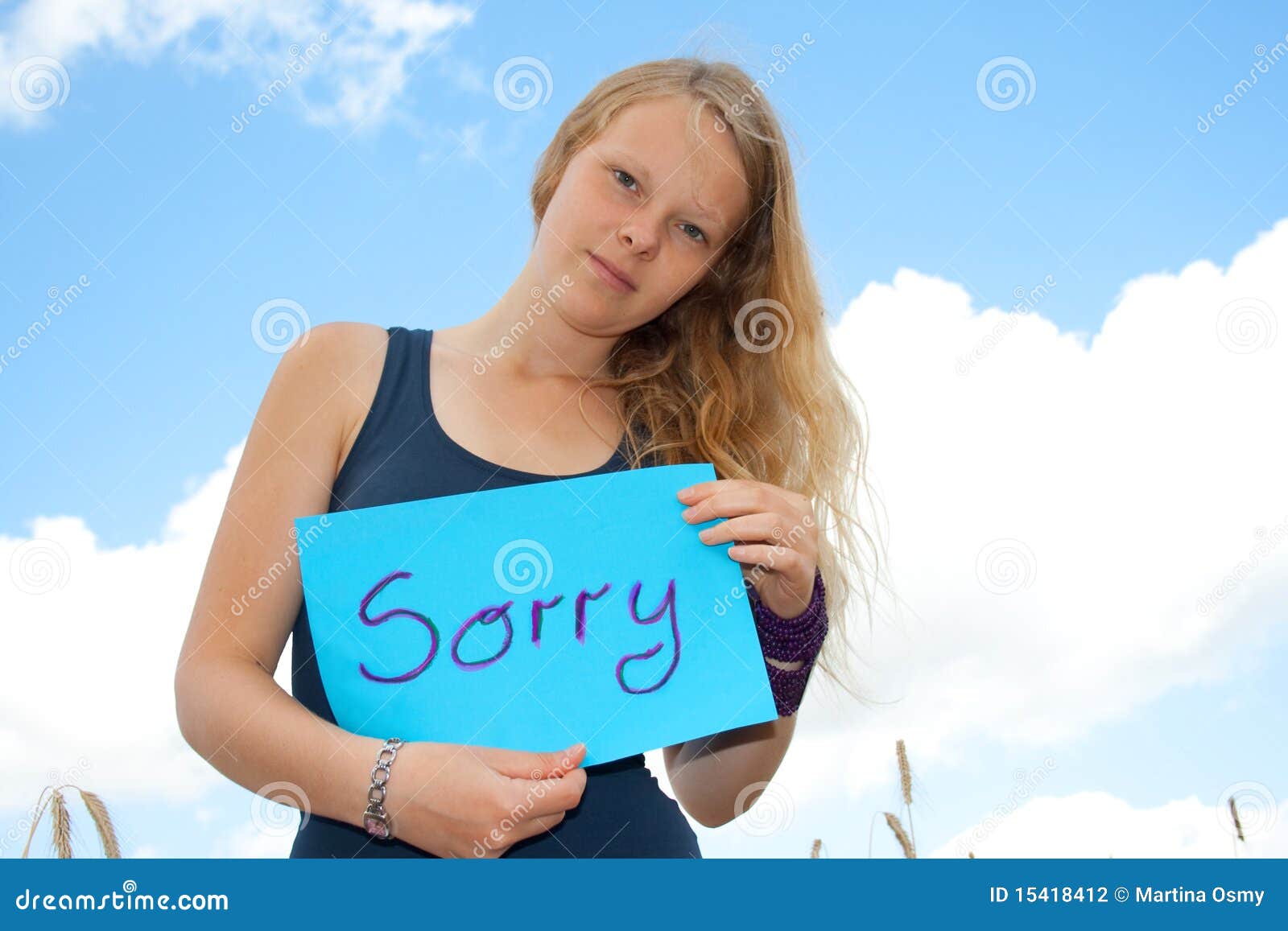 Sorry stock photo. Image of apologize, woman, nature - 15418412