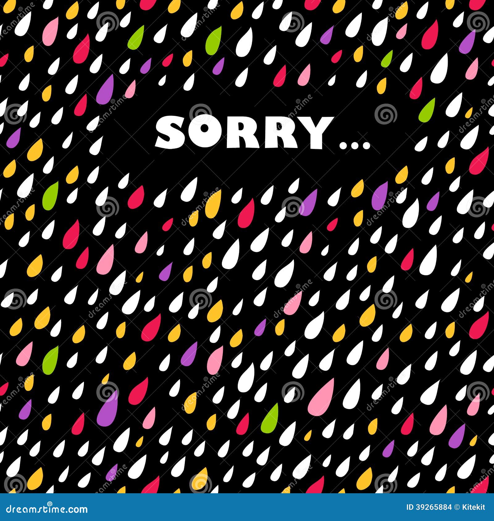 Sorry Card. Drops Background Stock Vector - Illustration of element ...
