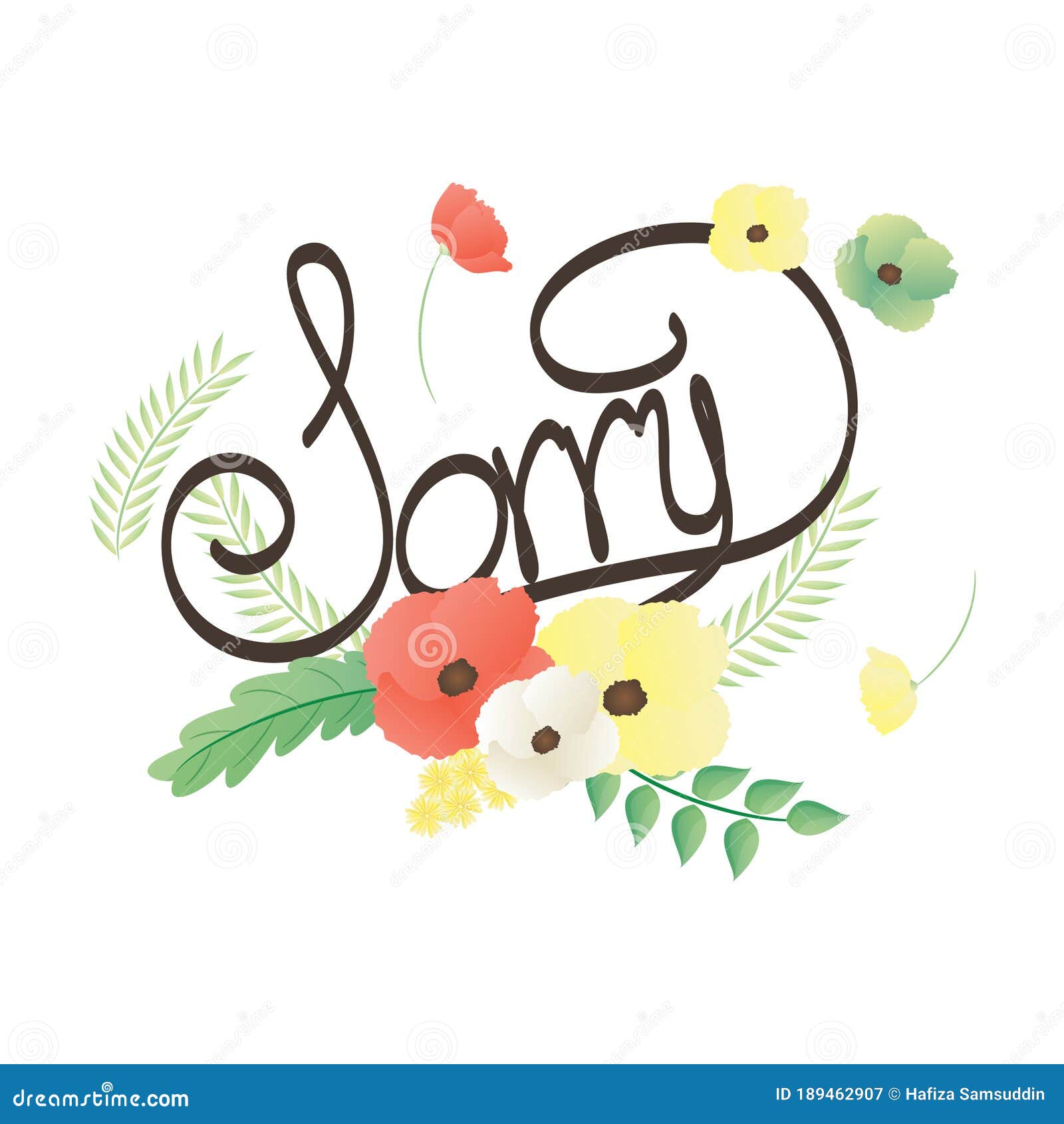 Sorry Card with Flowers. Vector Illustration Decorative Design Stock ...