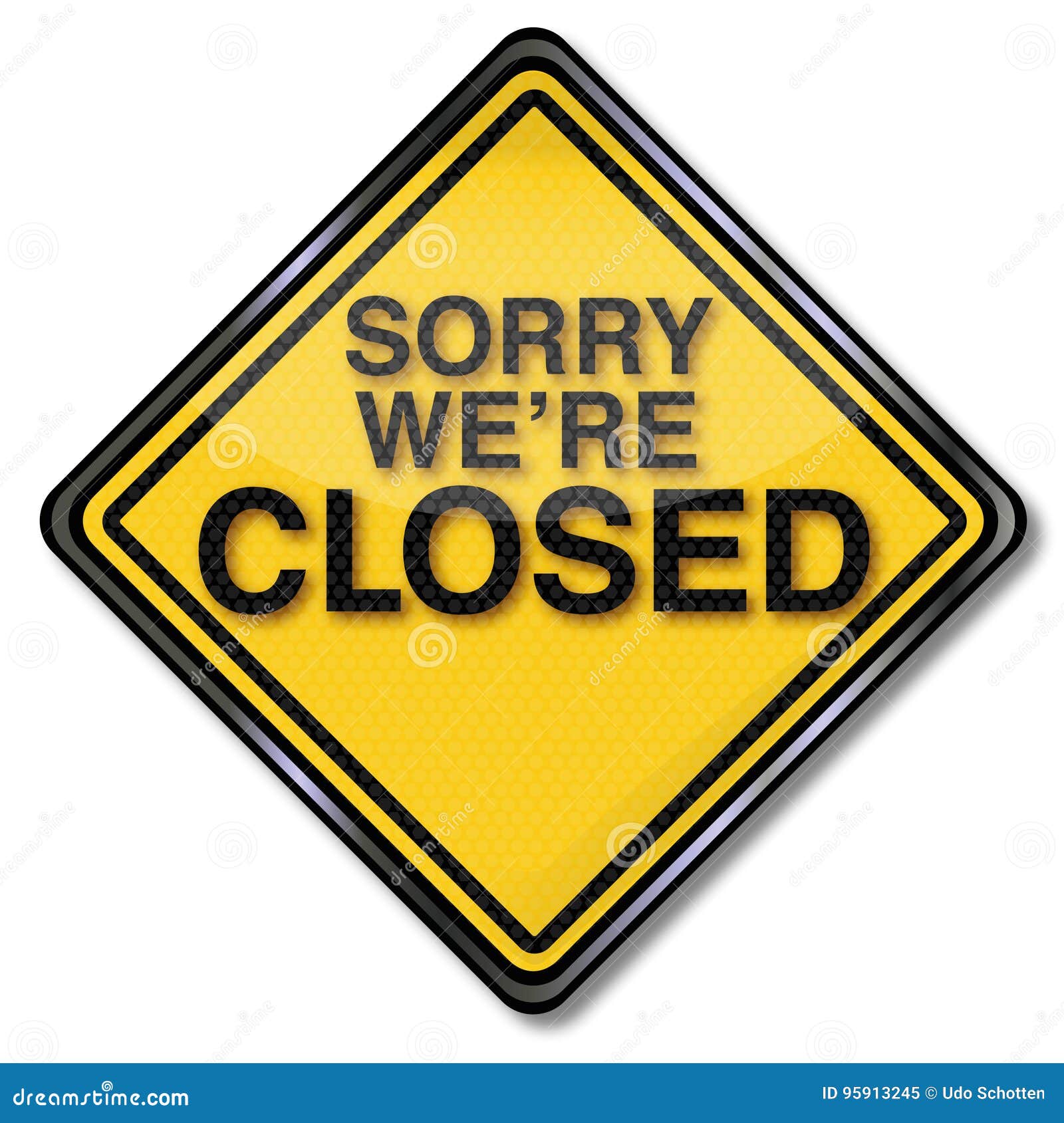 Sorry we are closed stock vector. Illustration of attention - 95913245