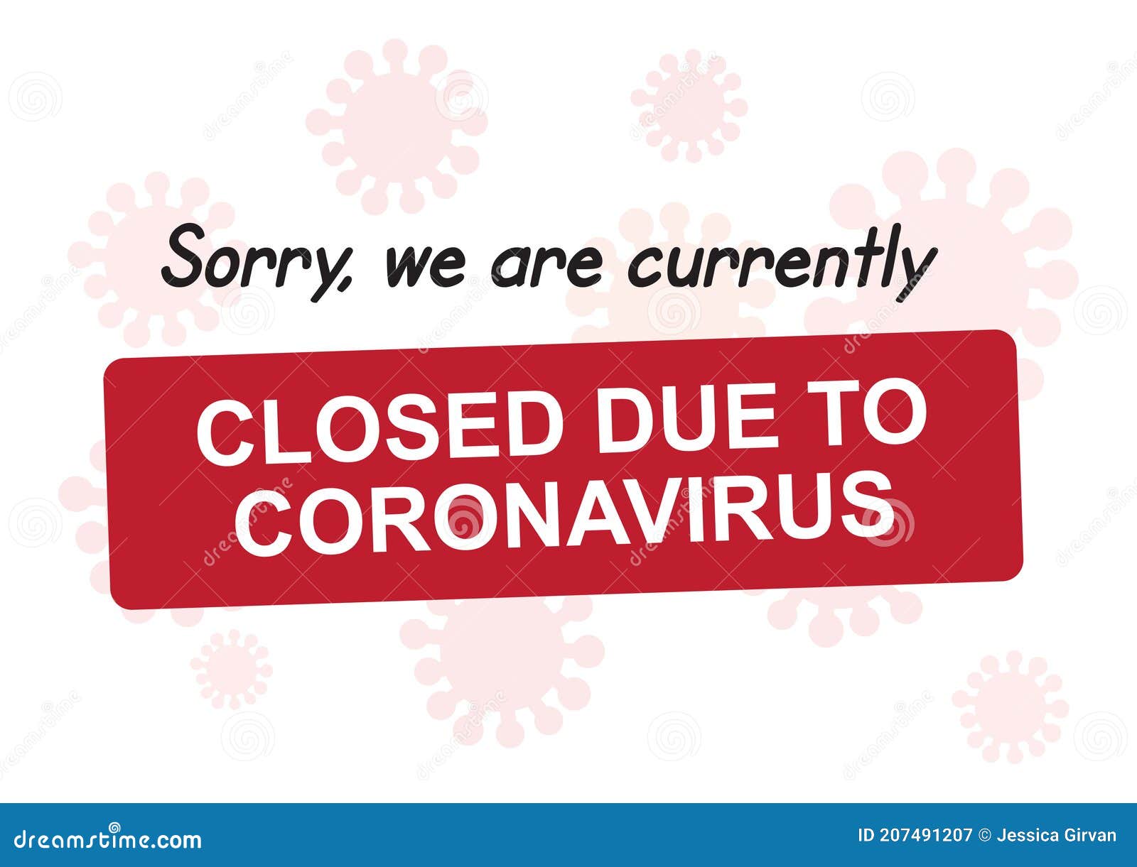 Sorry, we are Currently Closed Due To Coronavirus Vector Stock Vector ...