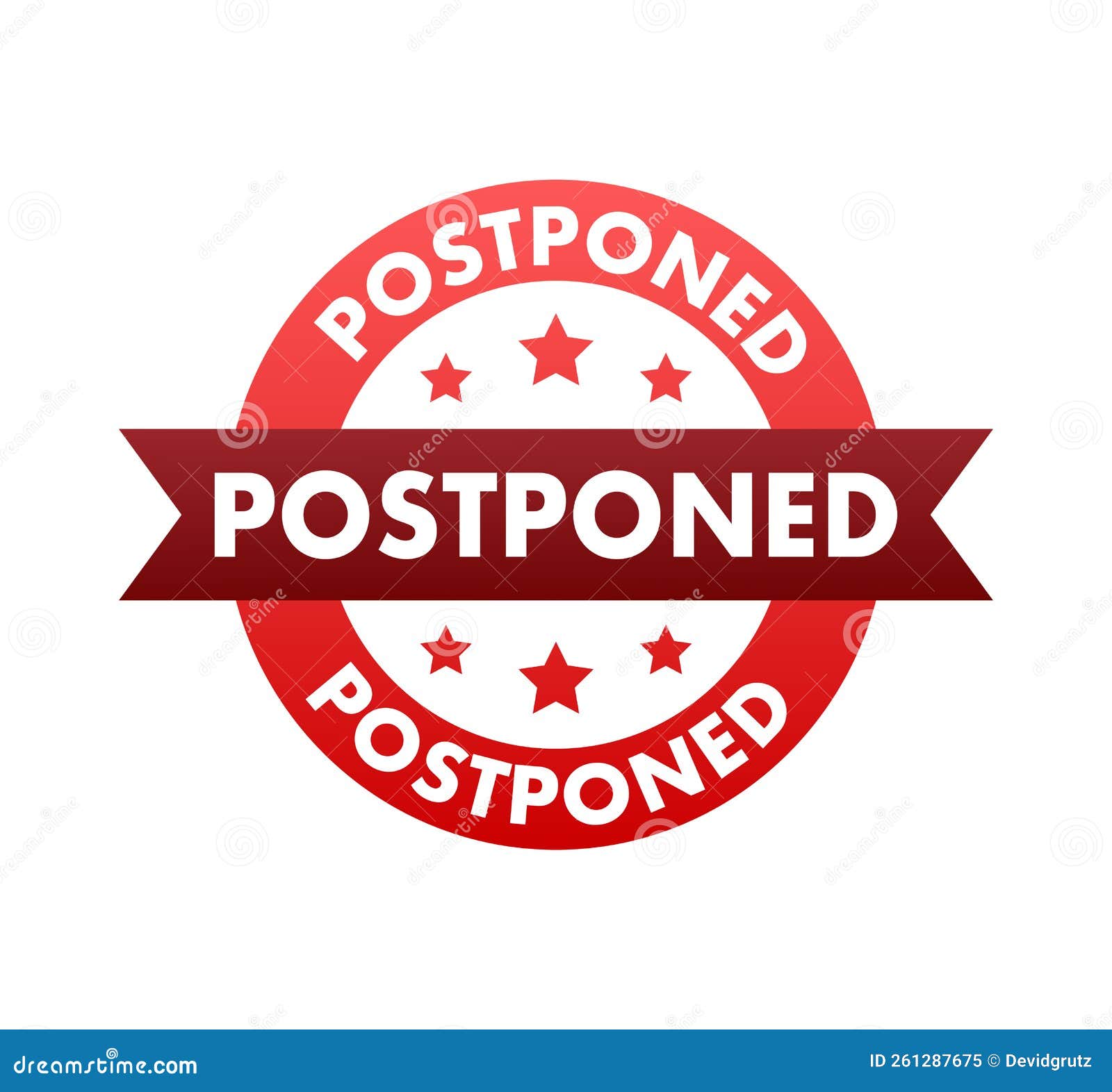 Sorry, this Event is Postponed Sign, Label. Vector Stock Illustration ...