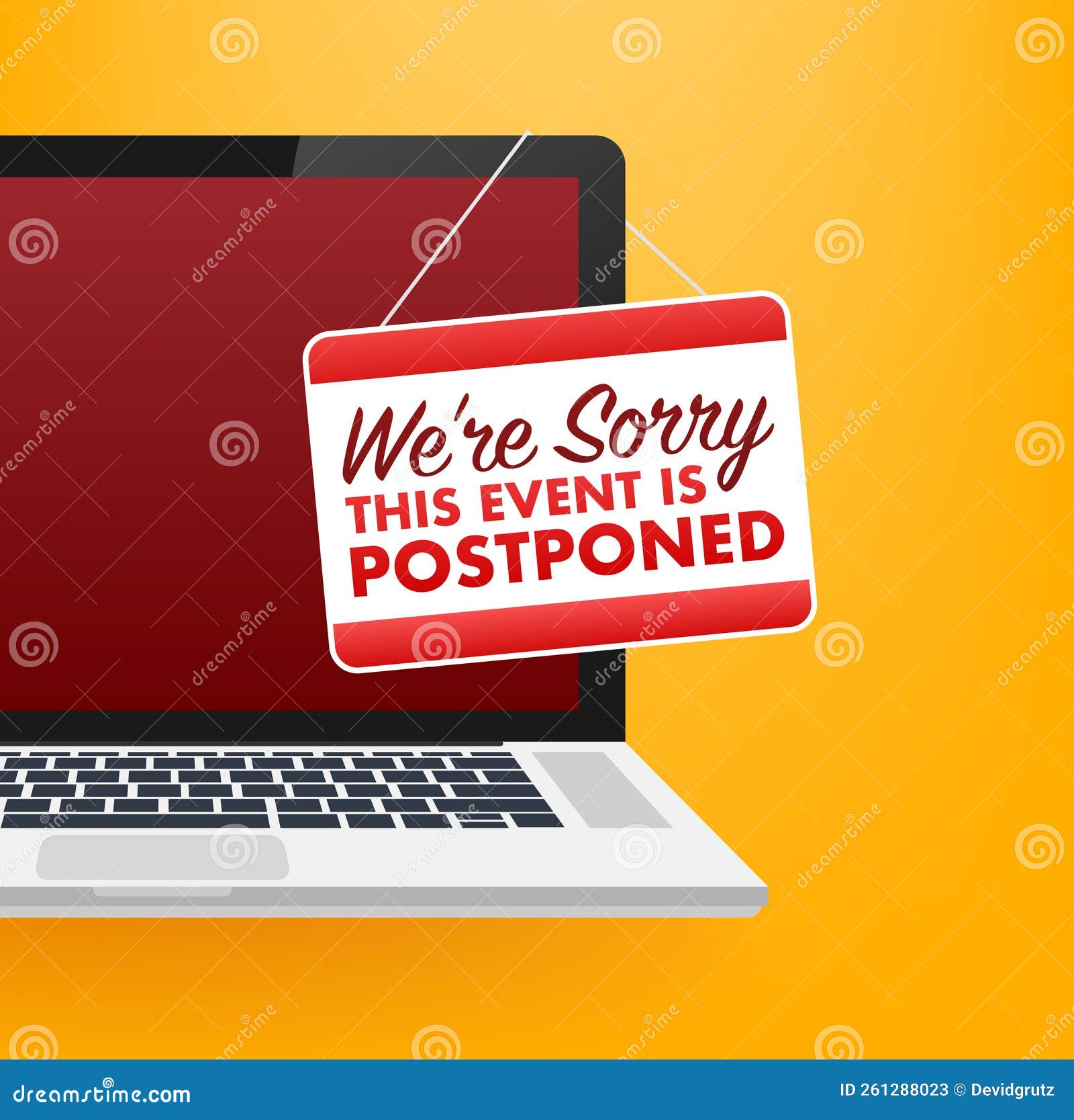 Sorry, this Event is Postponed Sign, Label. Vector Stock Illustration ...