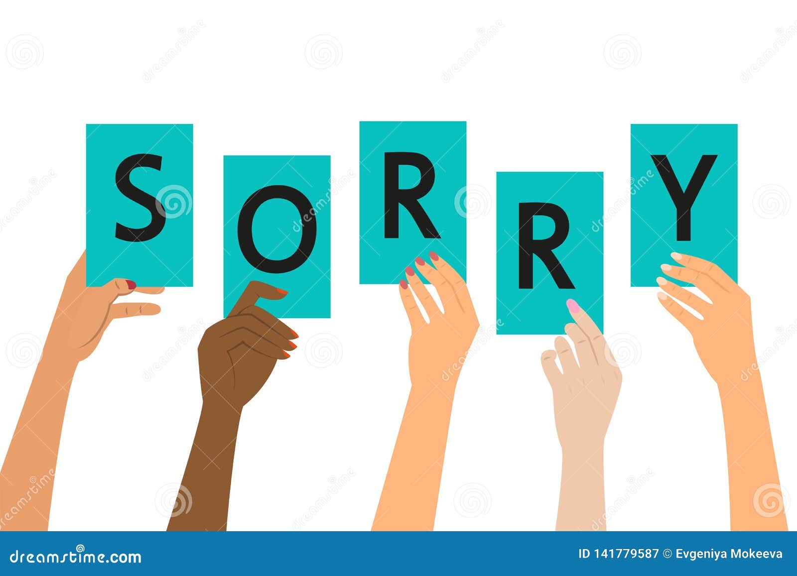 `Sorry` Hand Concept on White Background Stock Illustration ...