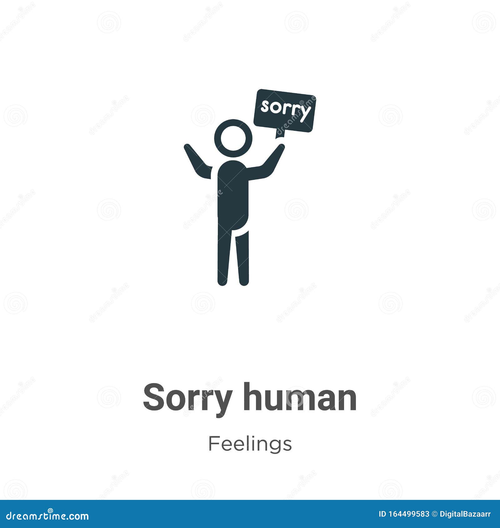 Sorry Human Vector Icon on White Background. Flat Vector Sorry Human ...