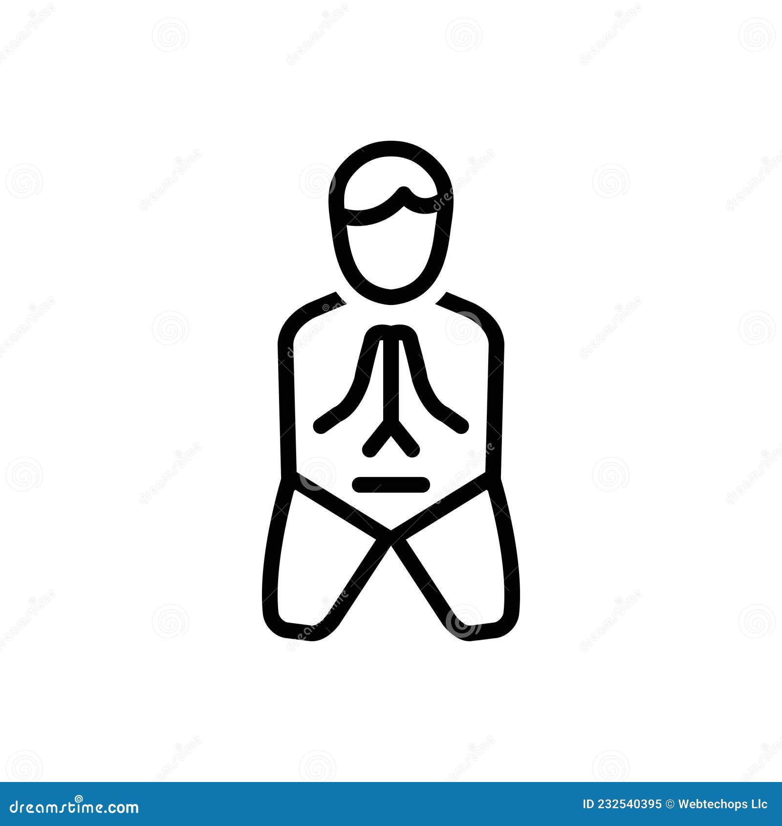 Black Line Icon for Sorry, Apologetic and Contrite Stock Illustration ...