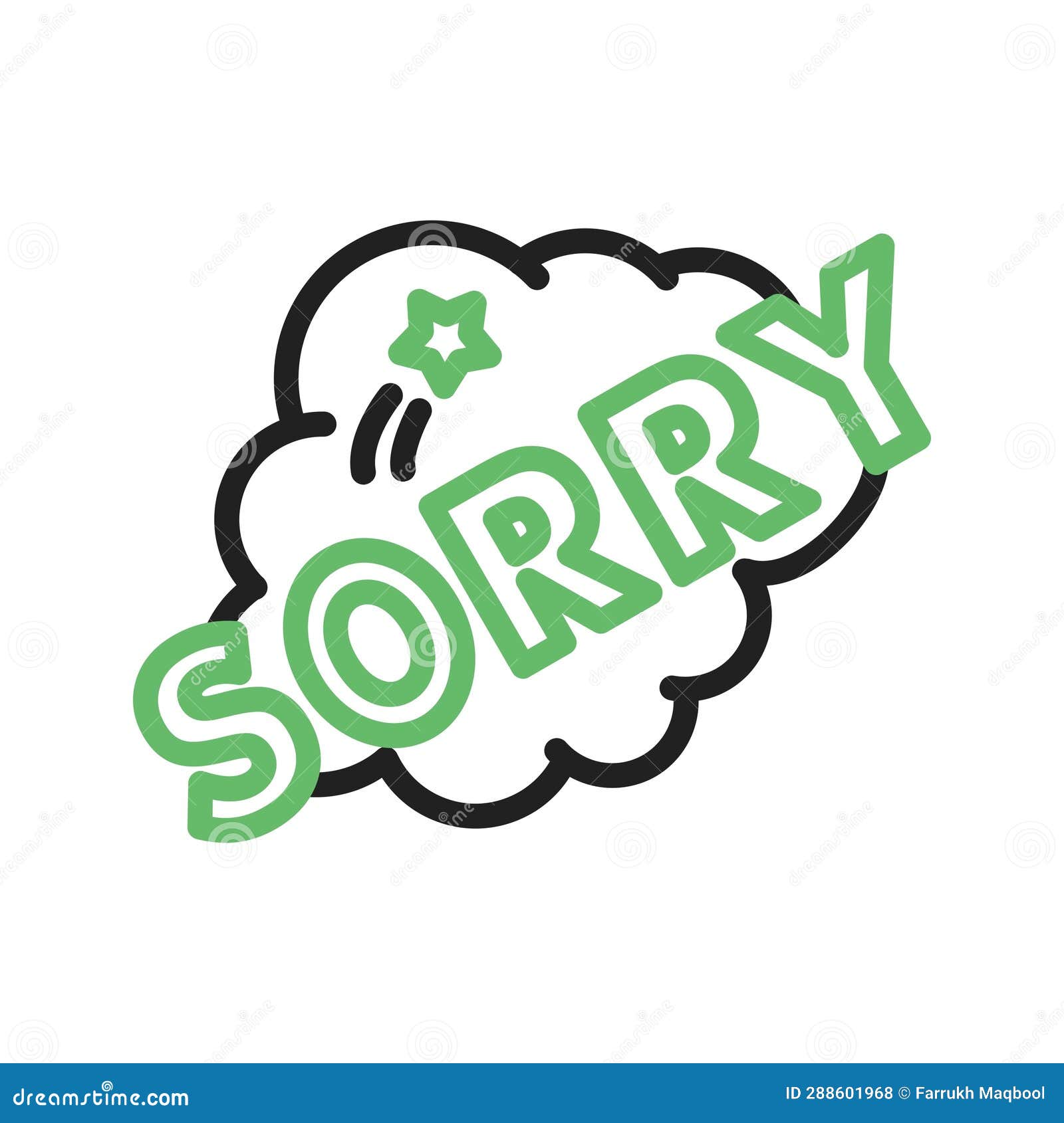 Sorry Icon Image. stock vector. Illustration of design - 288601968