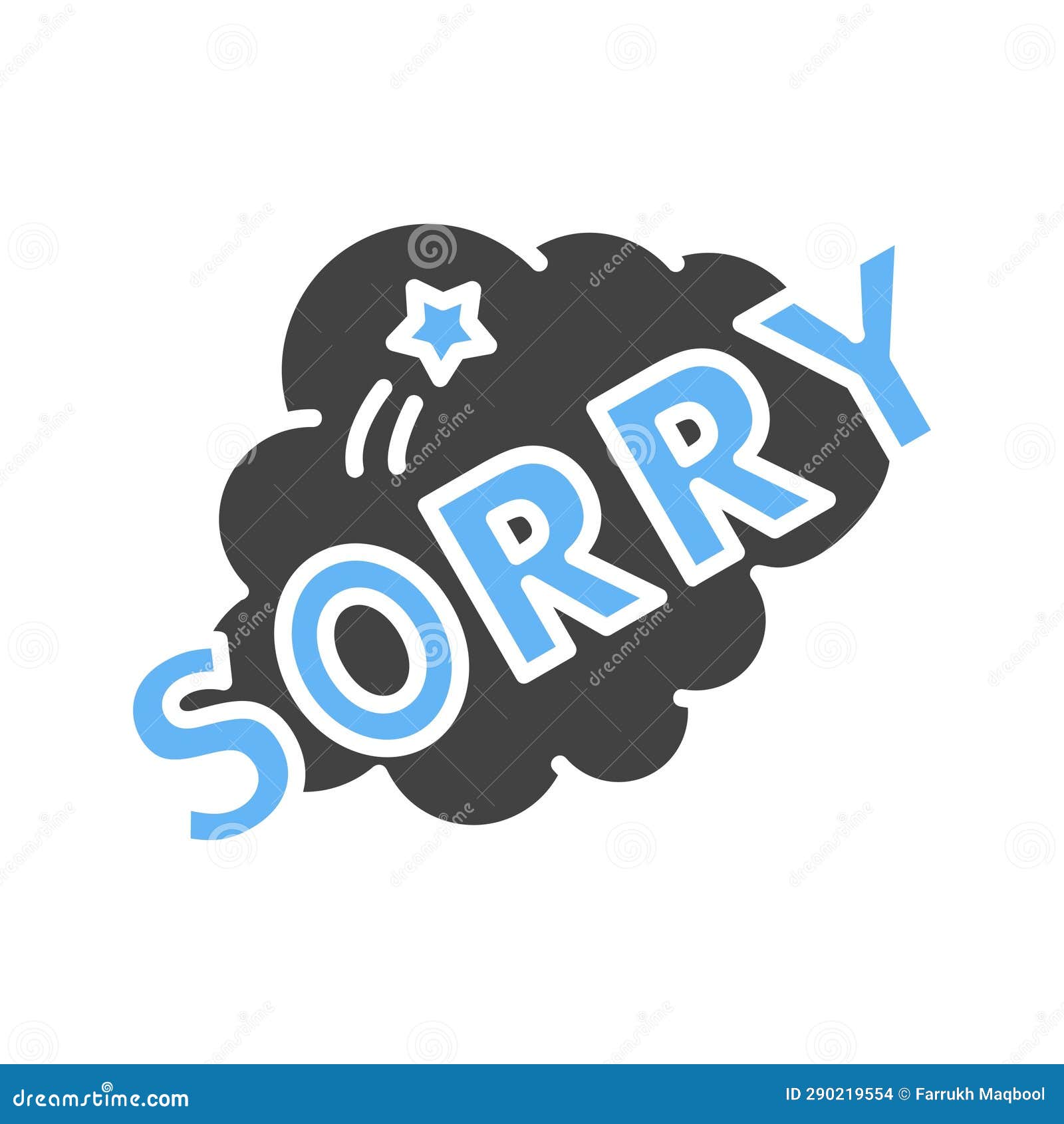 Sorry Icon Image. stock vector. Illustration of emoji - 290219554