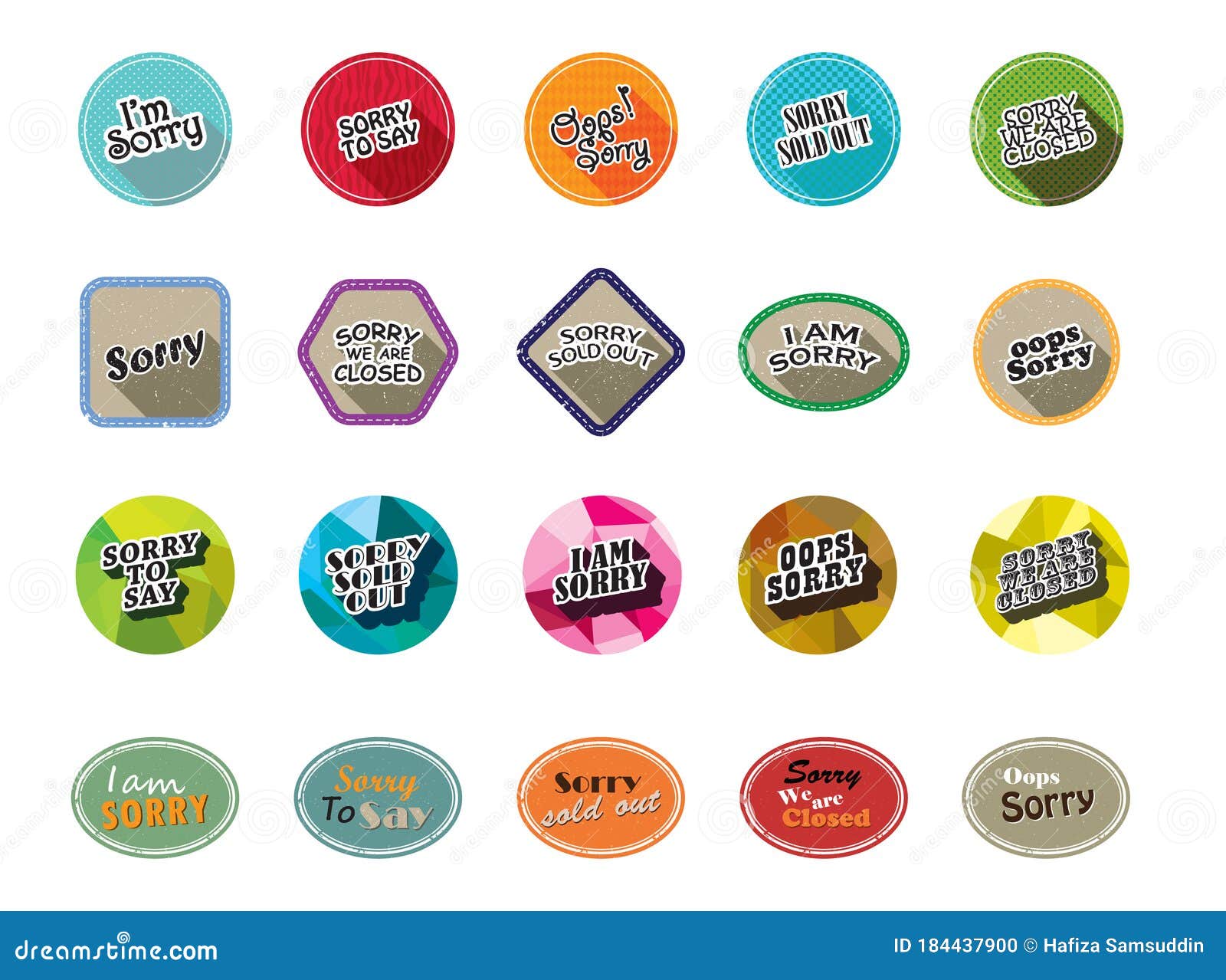 Sorry Icon Set. Vector Illustration Decorative Background Design Stock ...