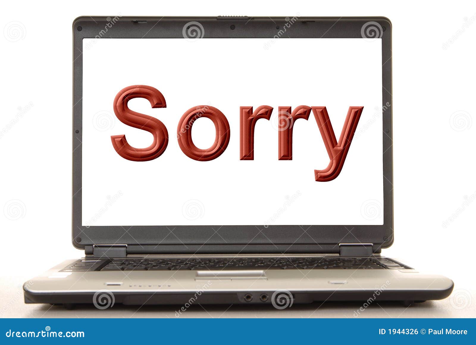 Sorry Laptop stock illustration. Illustration of internet - 1944326
