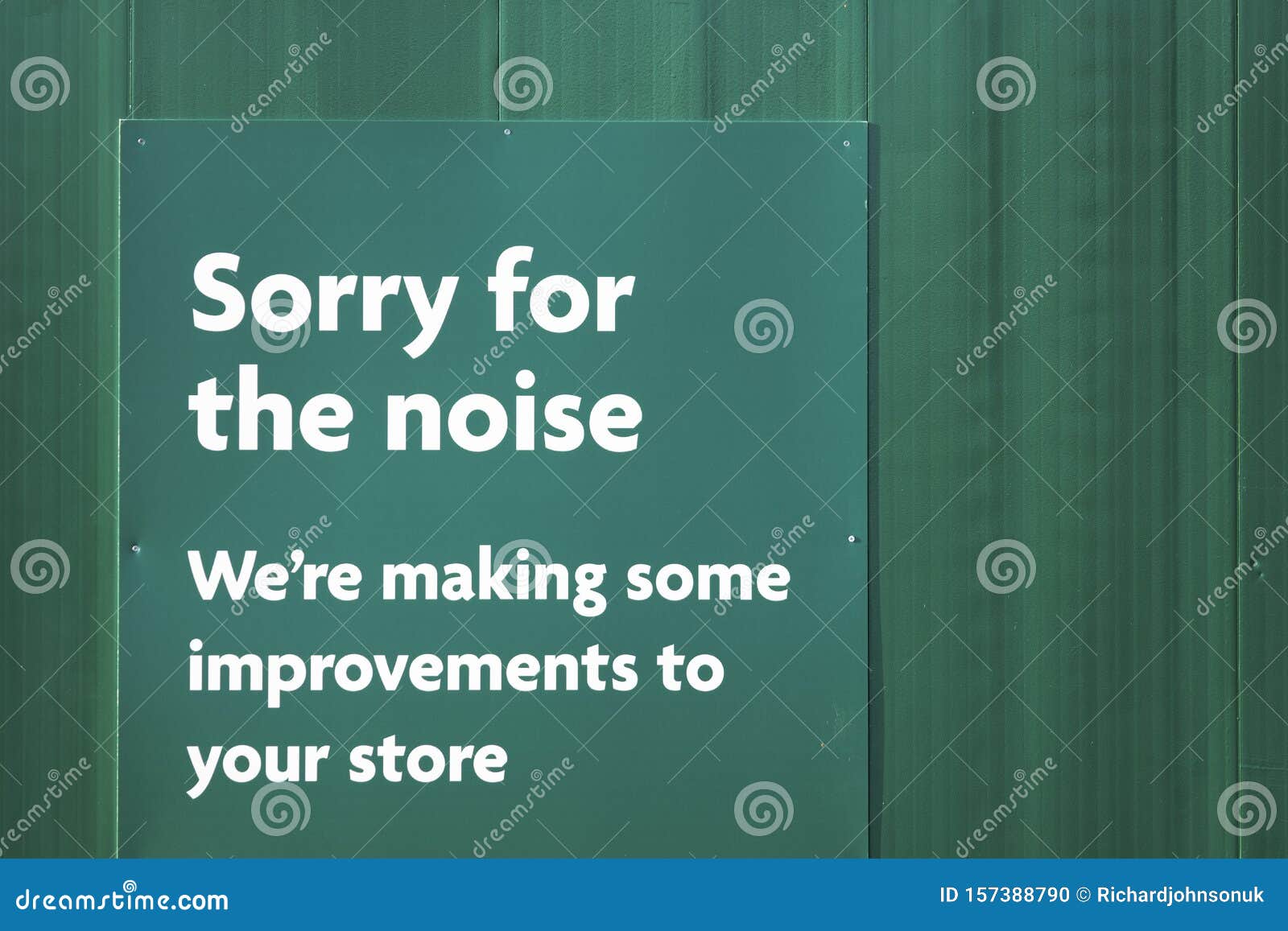 Sorry for Noise Sign at Construction Building Site Stock Photo - Image ...