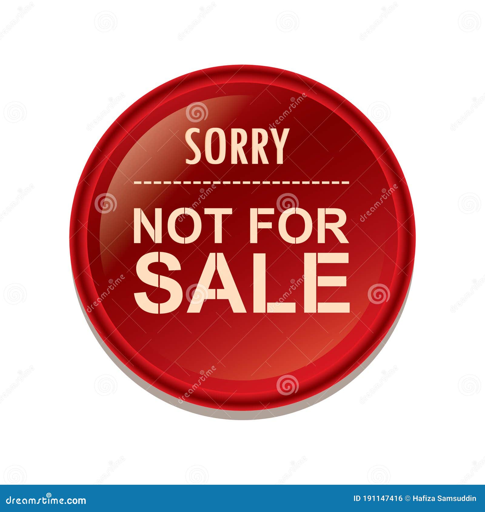 Sorry Not for Sale Label. Vector Illustration Decorative Design Stock ...