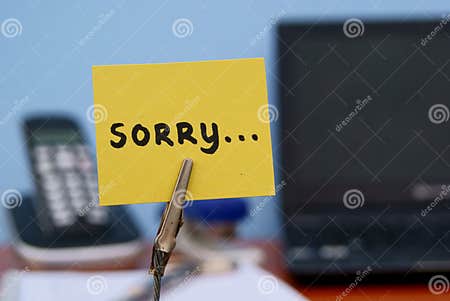 Sorry note stock image. Image of corporate, communicate - 27478487